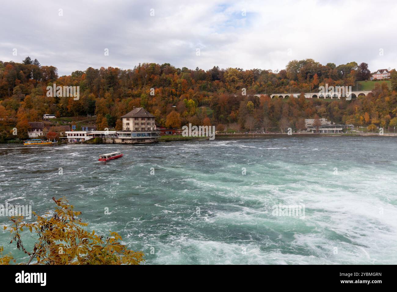 View from Laufen Castle. Autumn at the Rhine Falls - the largest ...