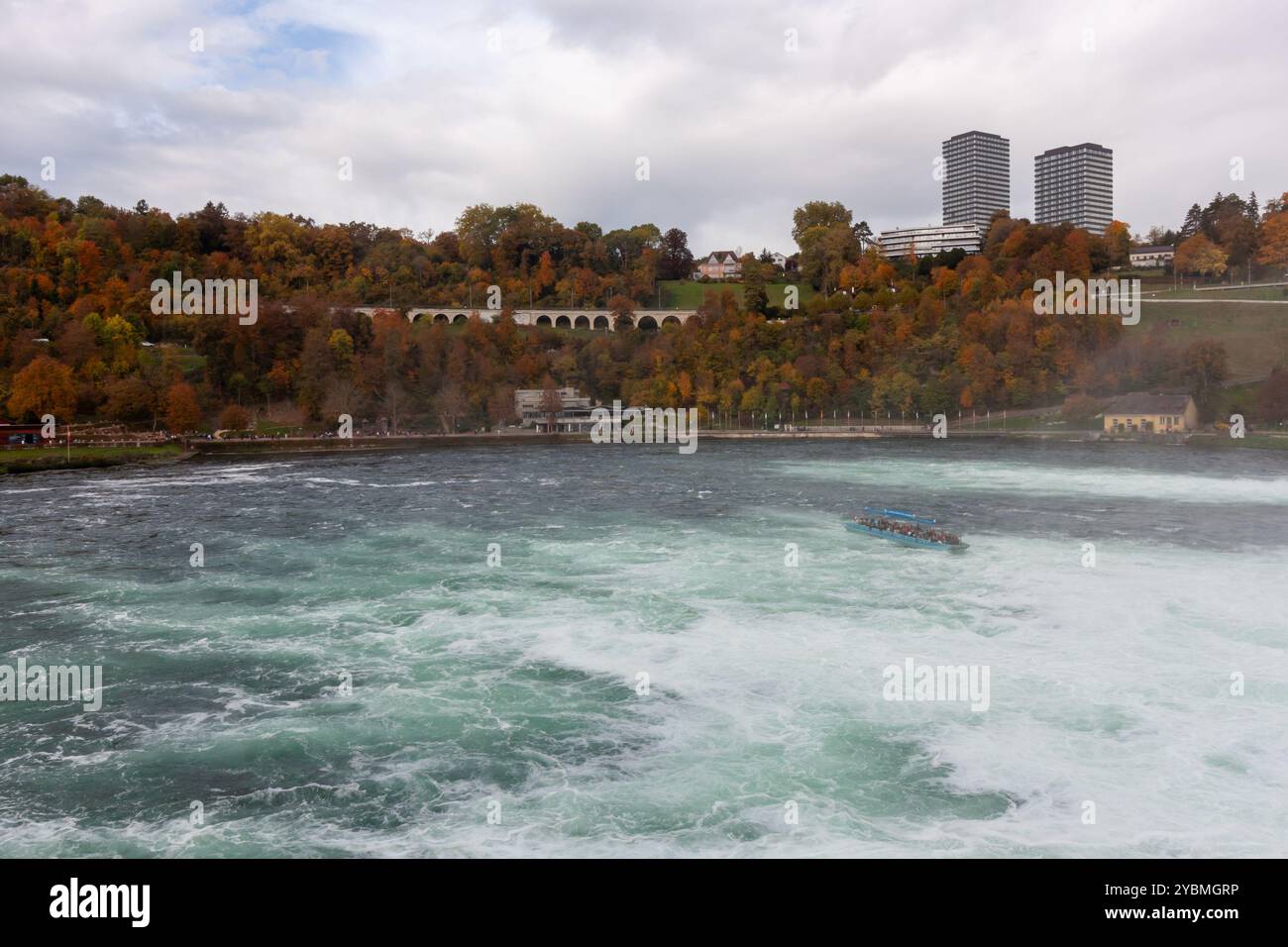 View from Laufen Castle. Autumn at the Rhine Falls - the largest ...