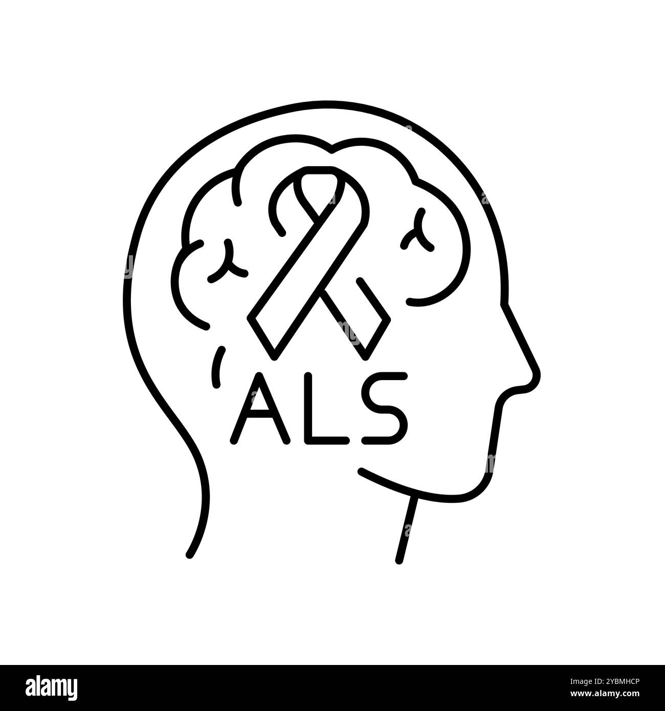 Amyotrophic lateral sclerosis line black icon. Sign for web page ...