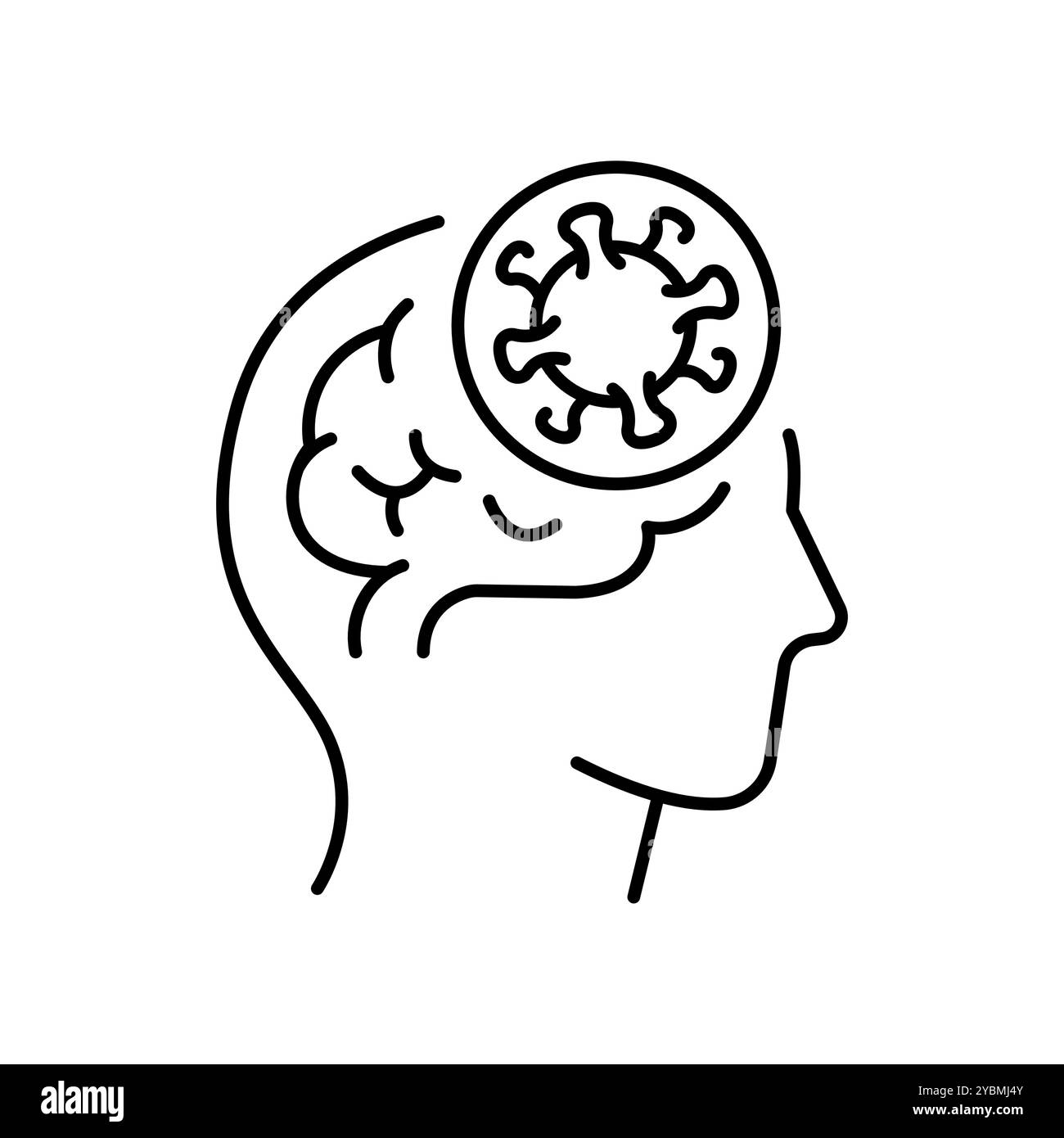 Encephalitis line black icon. Sign for web page, mobile app, button ...