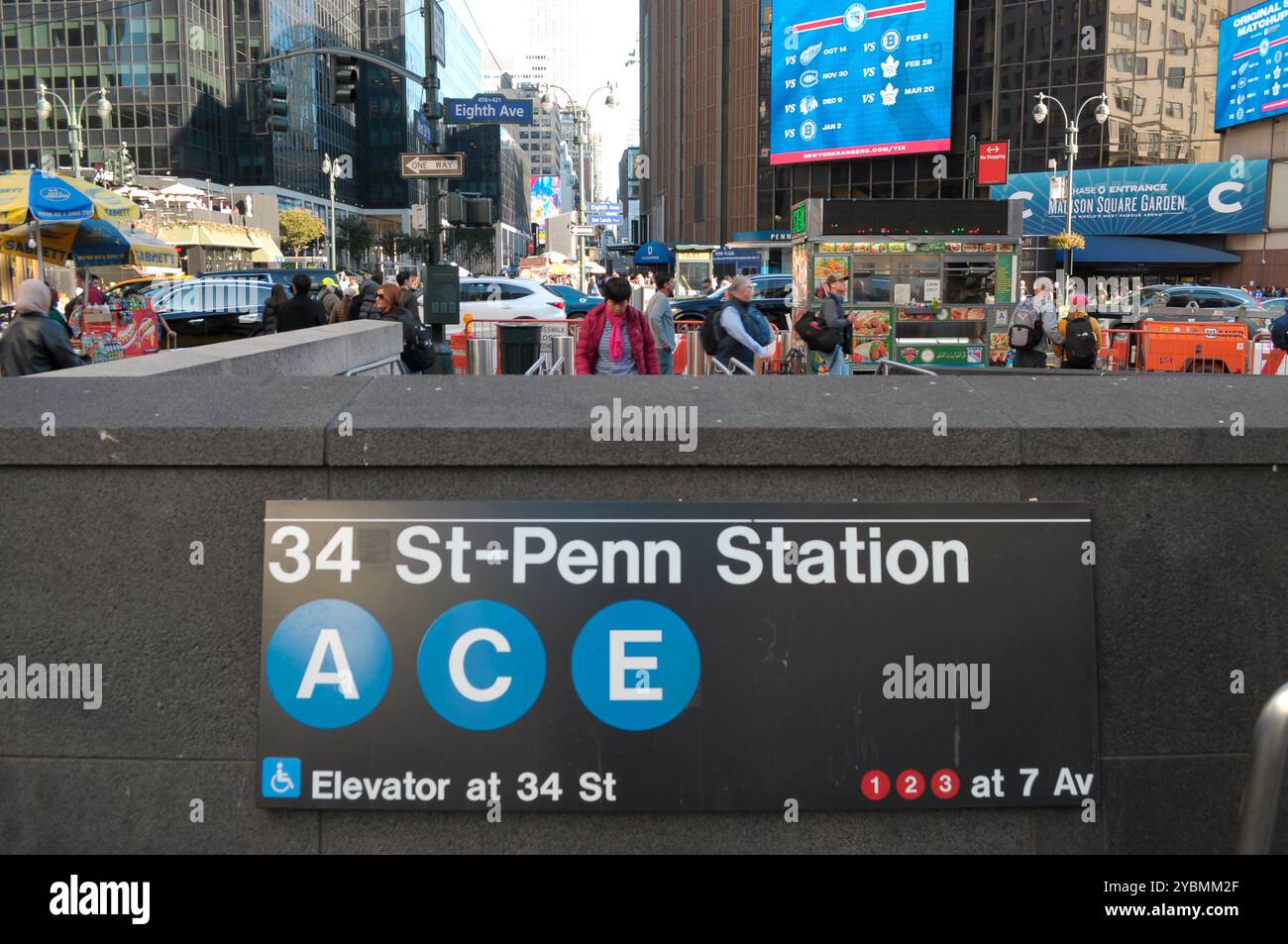 The 34th Street, Penn Station subway station is seen in Manhattan, New York City Stock Photo - Alamy