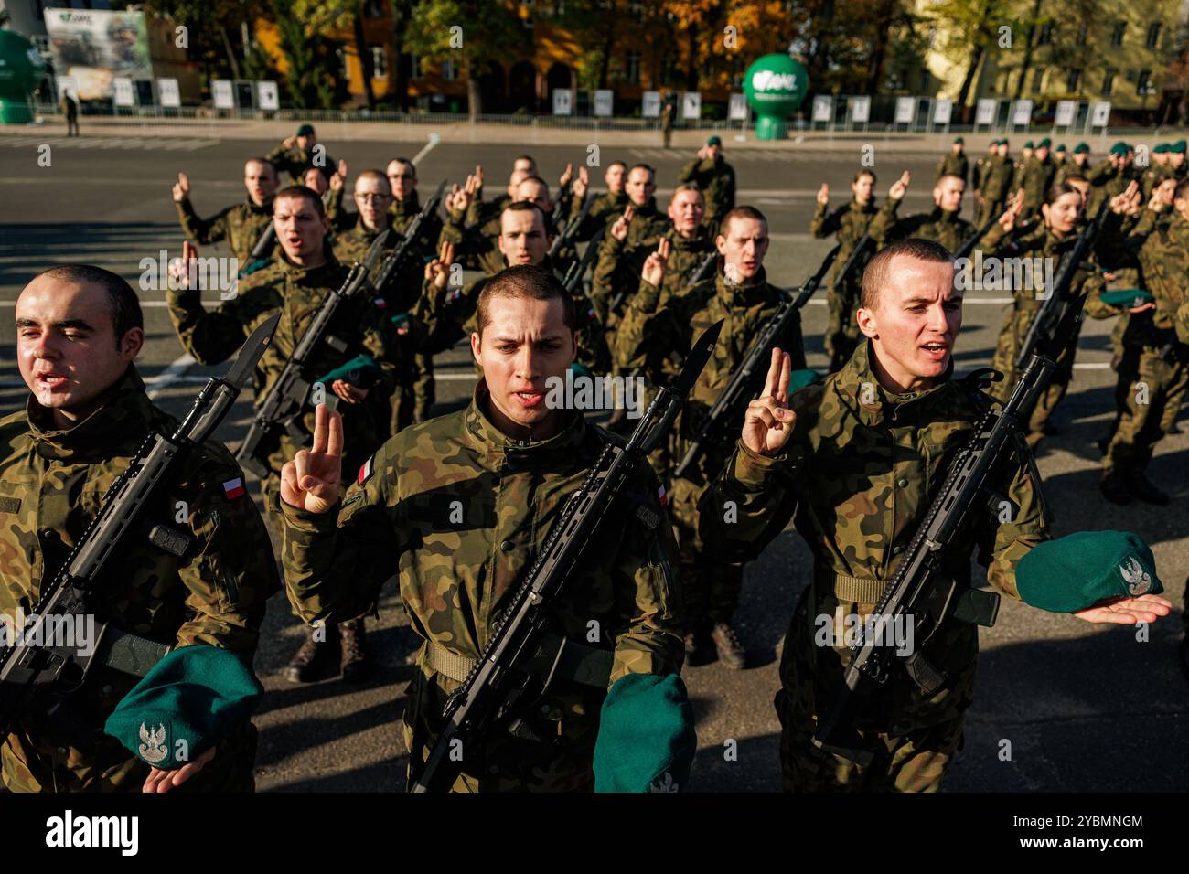 Wroclaw, Poland. 19th Oct, 2024. A solemn military oath ceremony at the ...
