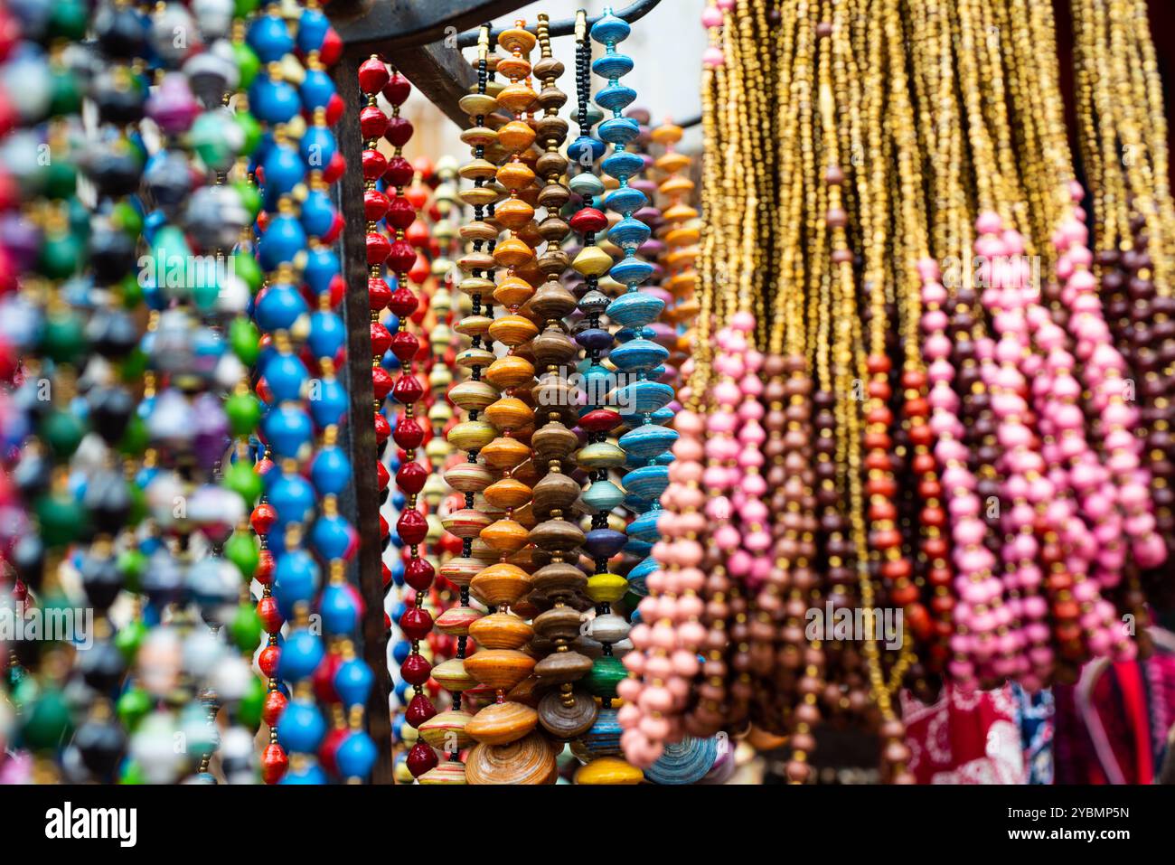 bead necklaces at East African art Village in Kampala - Uganda Stock ...