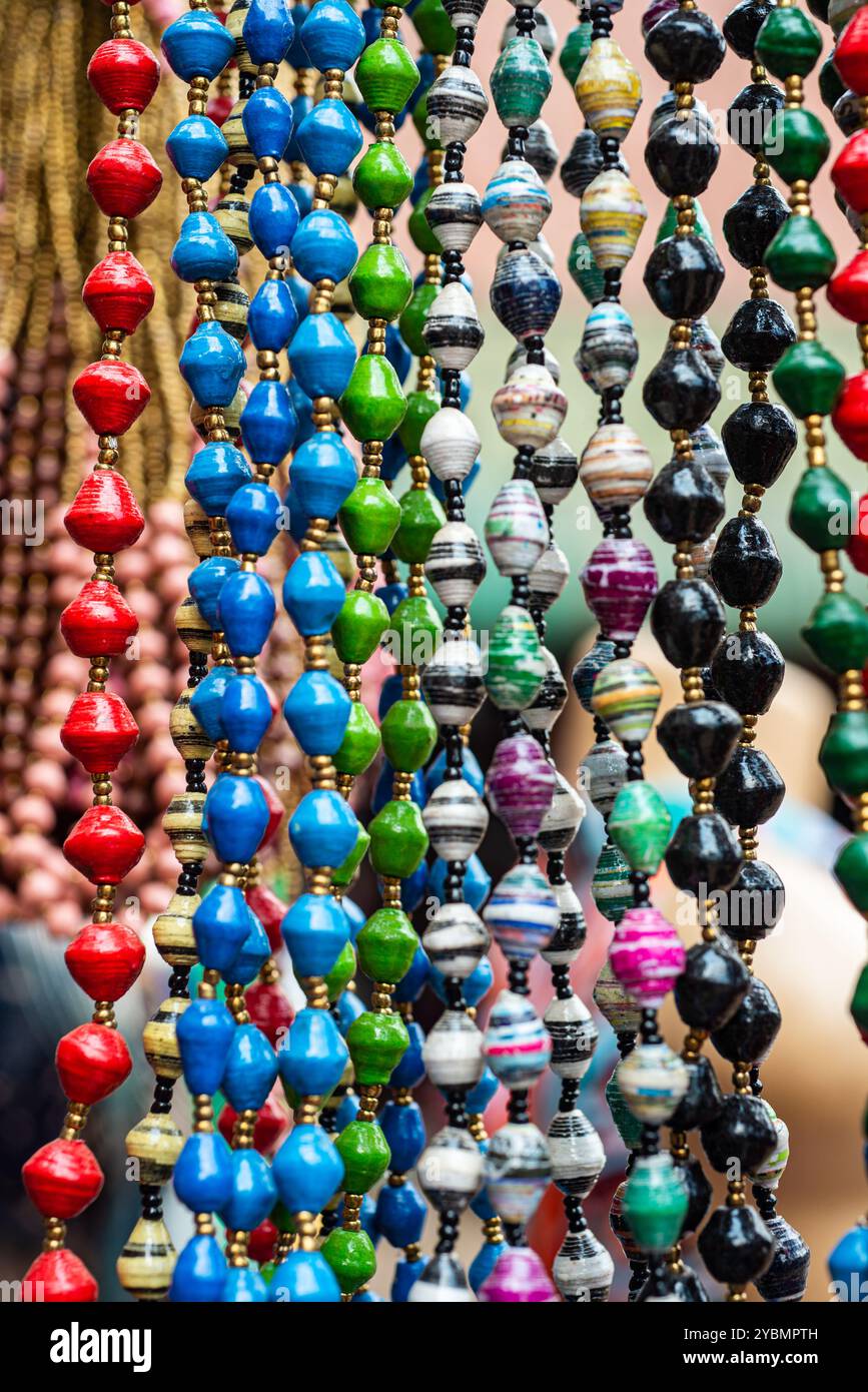 bead necklaces at East African art Village in Kampala - Uganda Stock ...