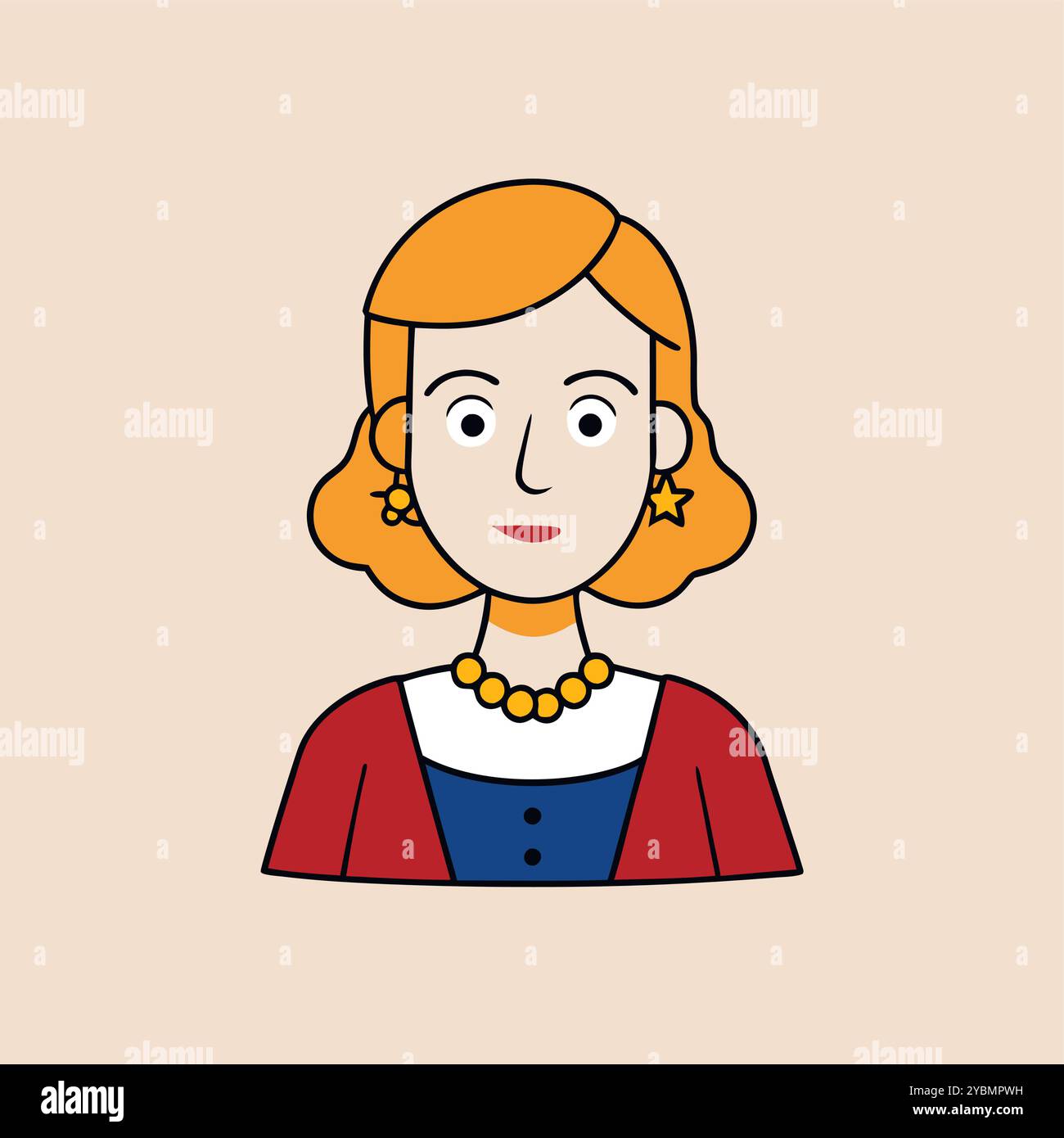 cute european girl woman Vector cartoon clipart illustration Stock ...
