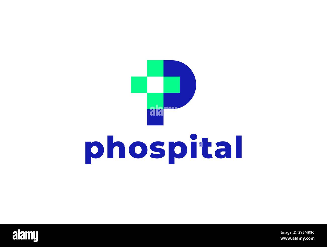 Logo letter P with symbol medical plus, Creative template for hospital ...