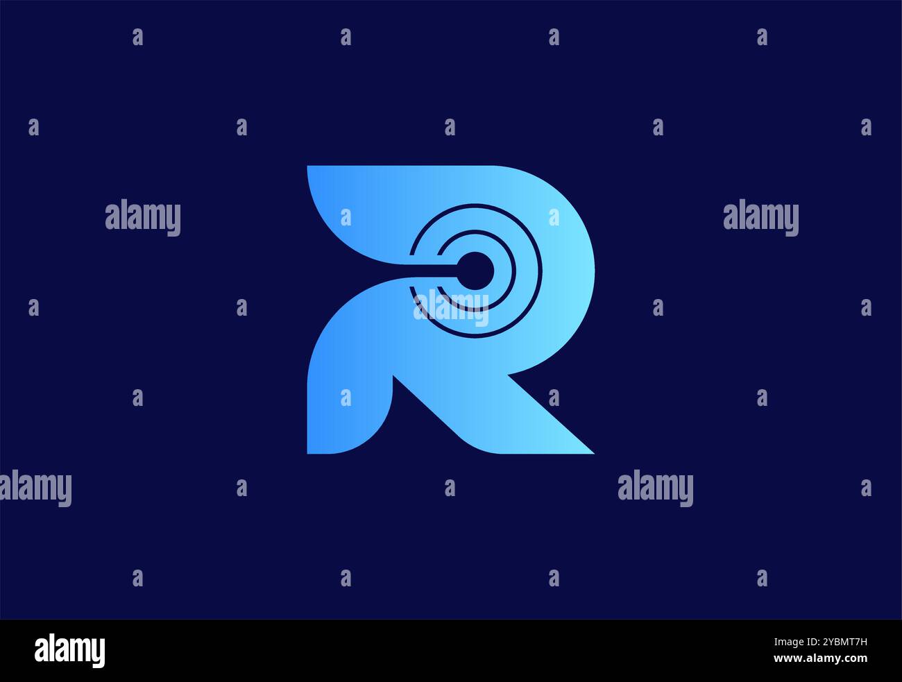 Logo R for radio broadcasting with signal concept Stock Vector Image ...