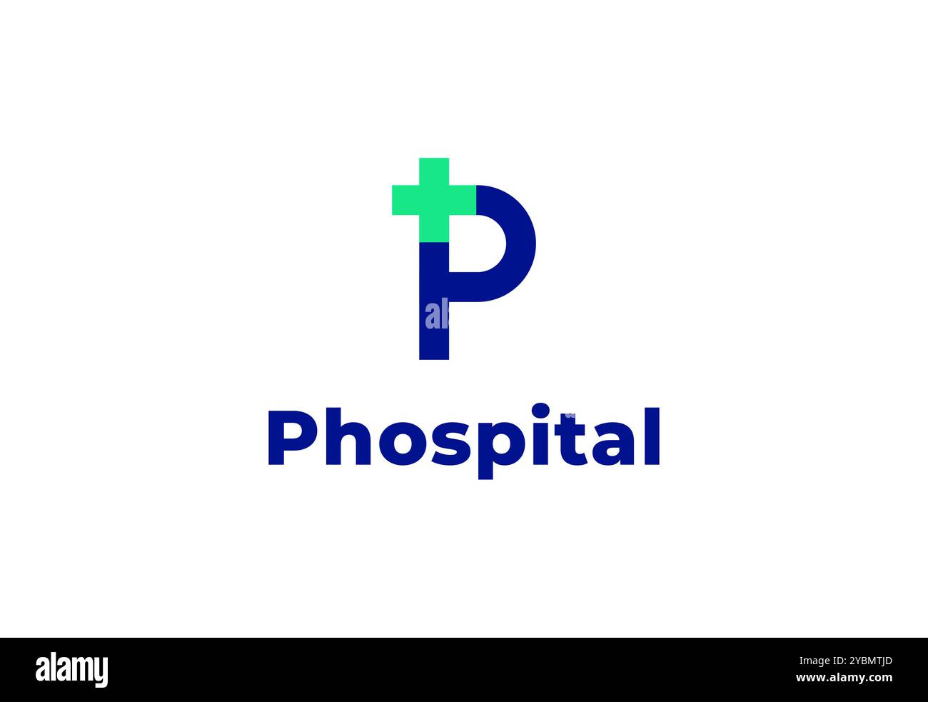Logo letter P with symbol medical plus, Creative template for hospital ...