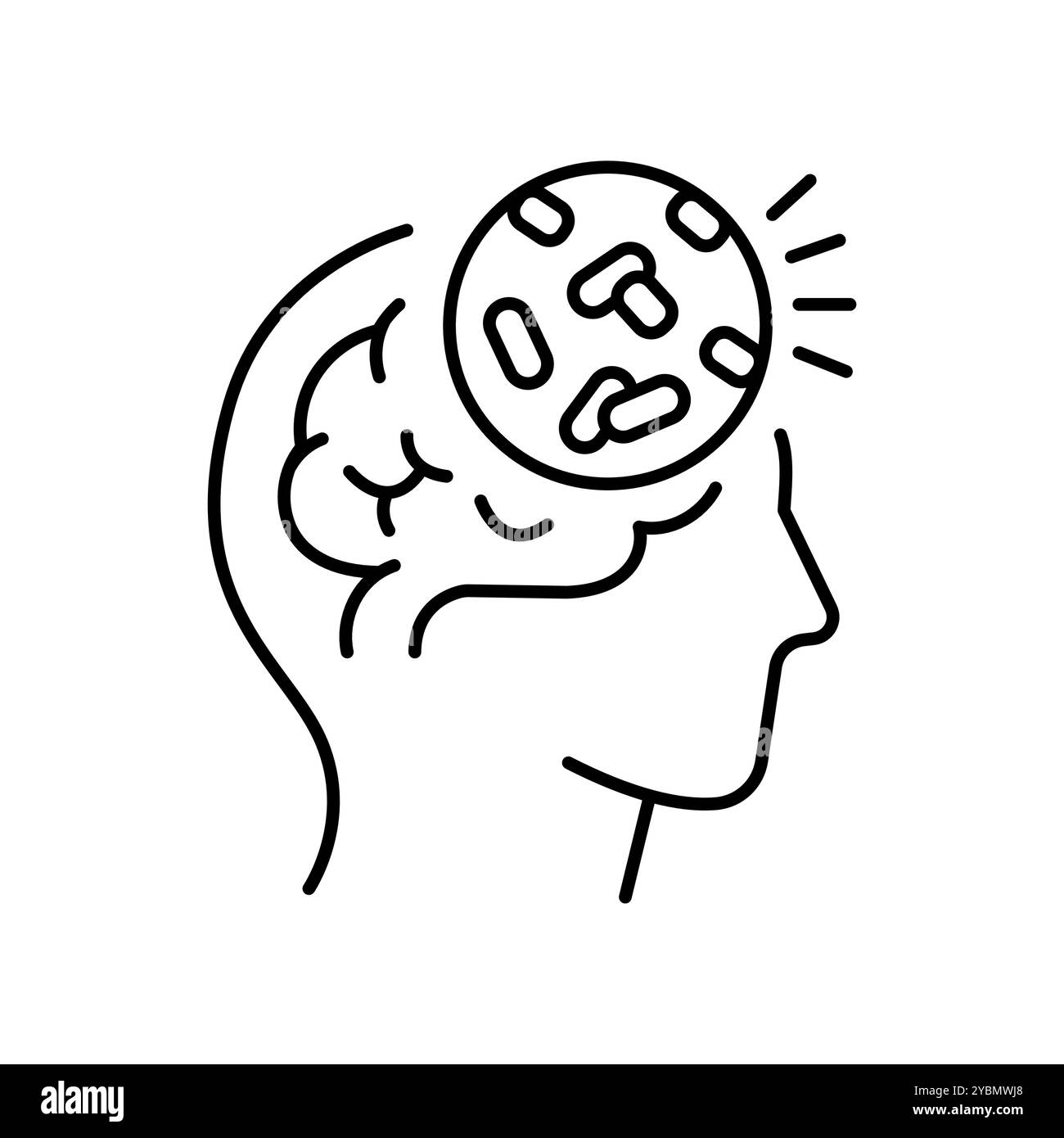 Meningitis line black icon. Sign for web page, mobile app, button, logo ...