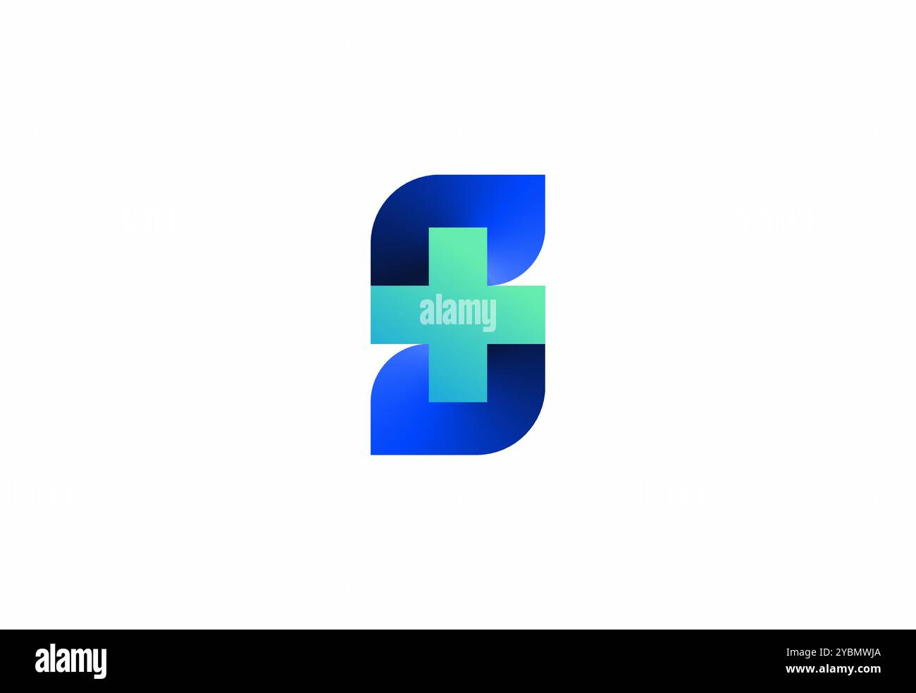 Logo letter S with symbol medical plus, Creative template for hospital ...