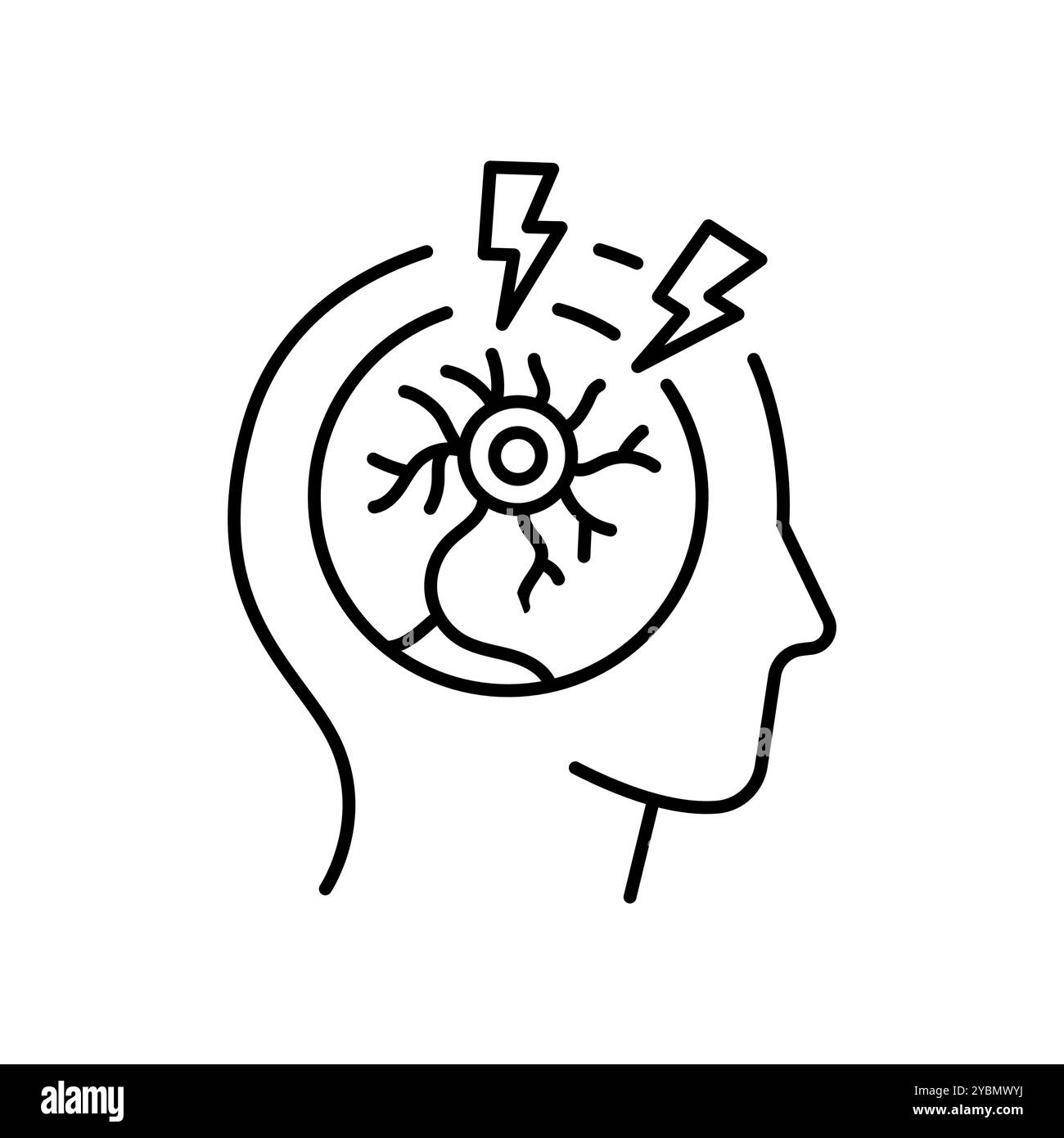 Multiple sclerosis line black icon. Sign for web page, mobile app ...