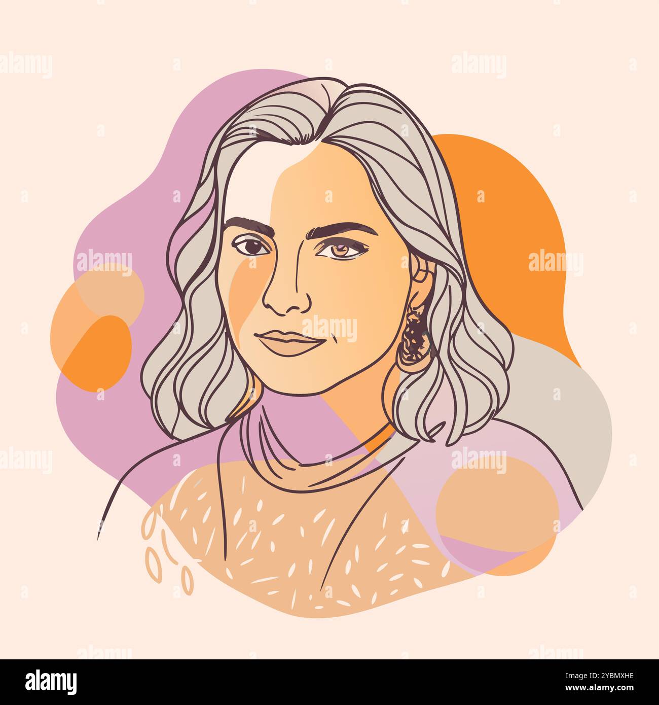 cute european girl woman Vector cartoon clipart illustration Stock ...