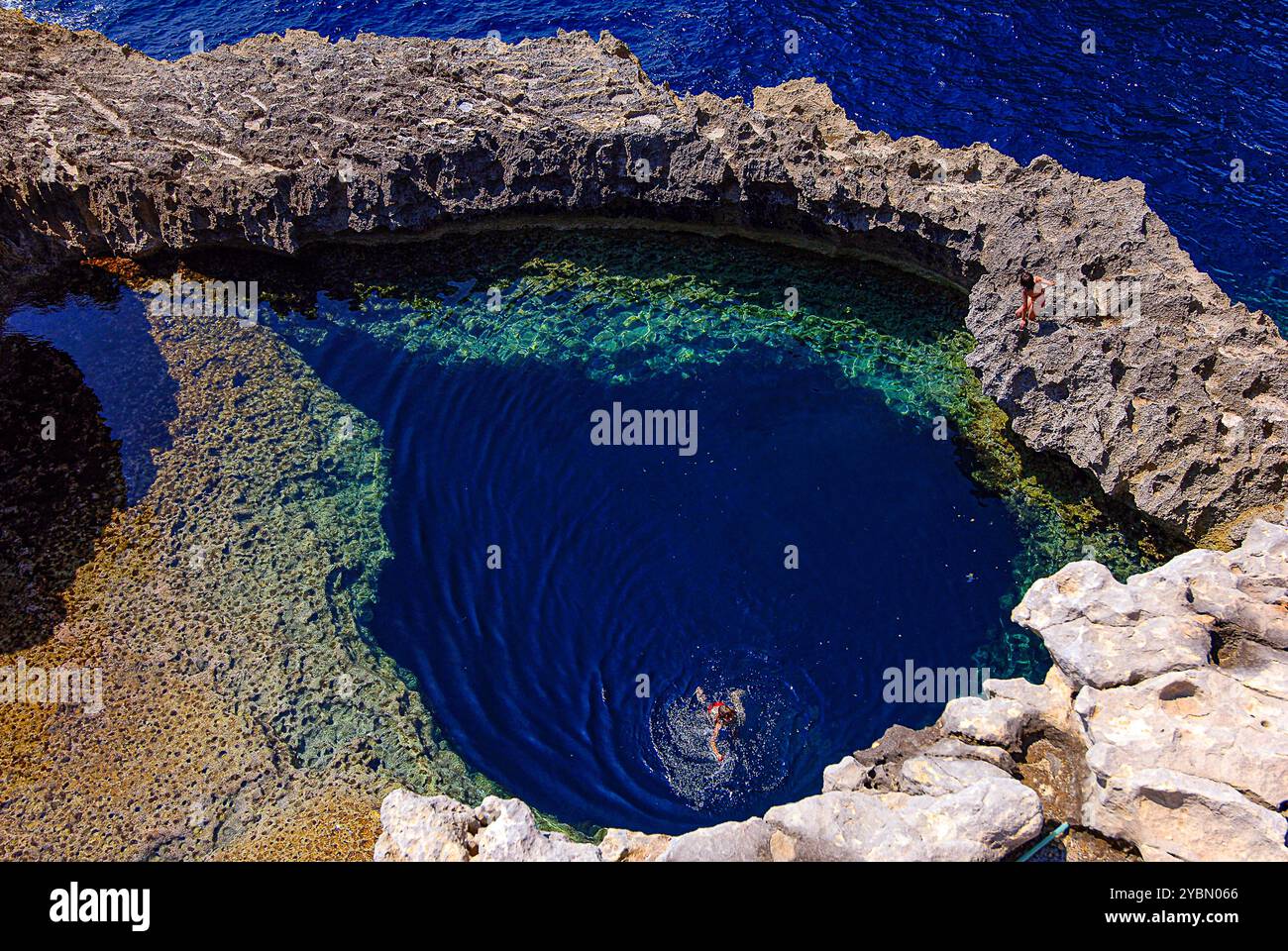Maltese archipelago - Gozo Island - A natural pool near the Azure ...
