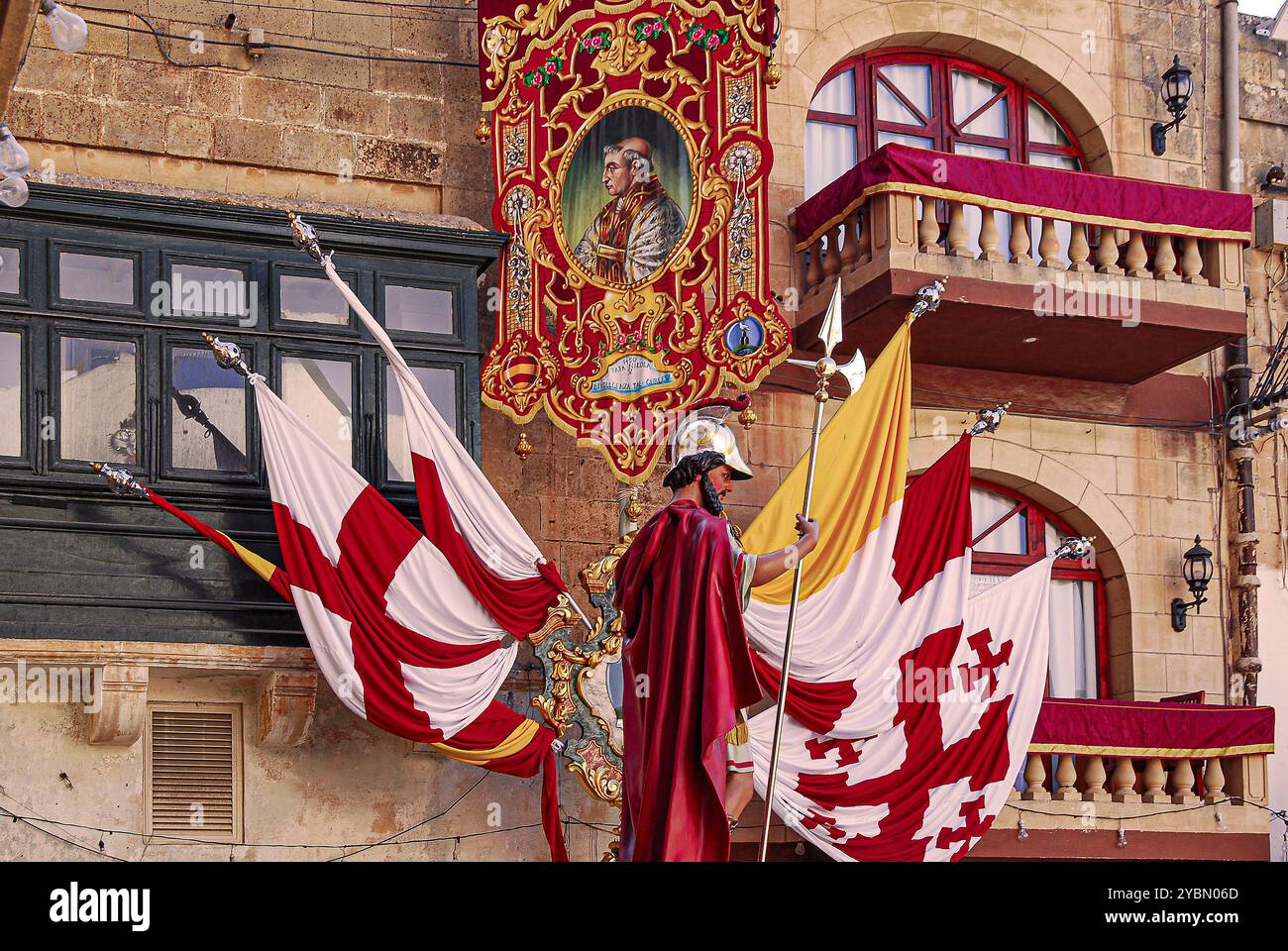 Maltese archipelago - Gozo Island - Victoria statue of Saint George on ...