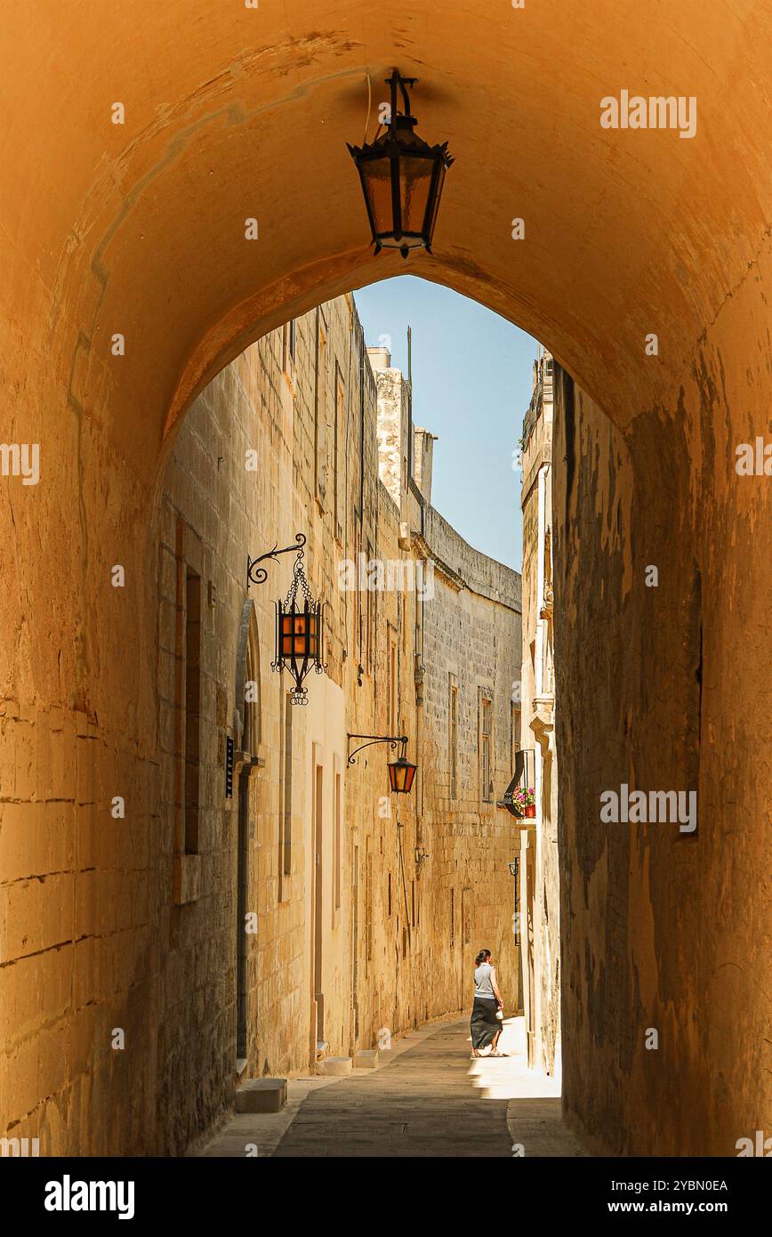 Maltese archipelago - Malta Island - Mdina arc in the town centre Stock ...