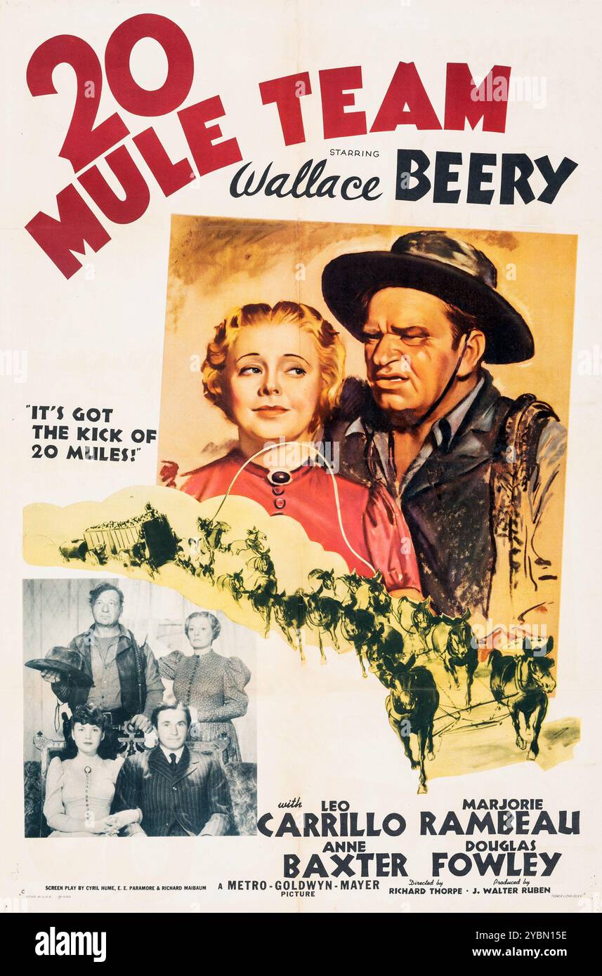20 Mule Team (MGM, 1940) Wallace Beery, Leo Carrillo, Marjorie Rambeau ...