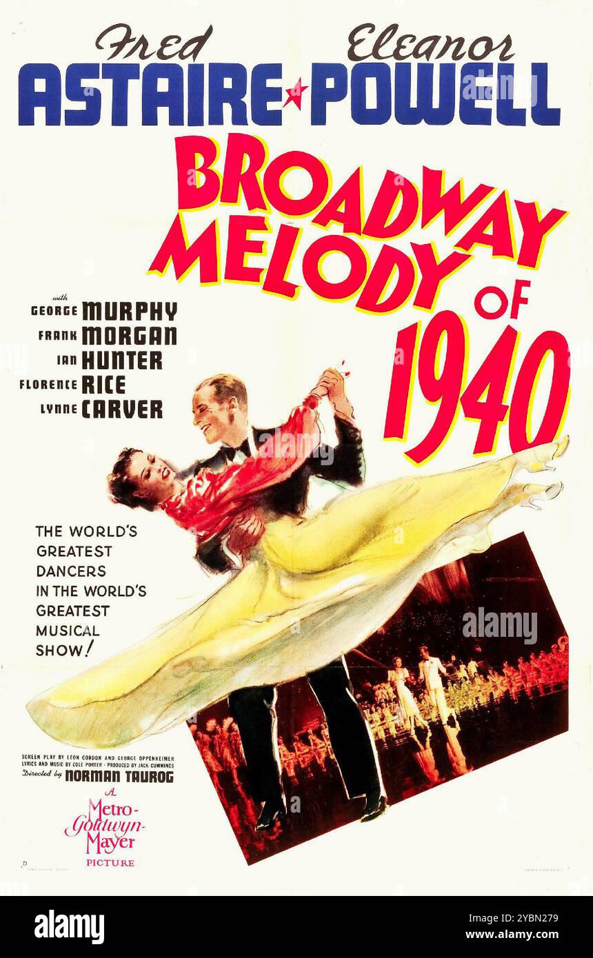 Vintage movie poster for the 1940 film Broadway Melody of 1940 - Musical with Fred Astaire and ...