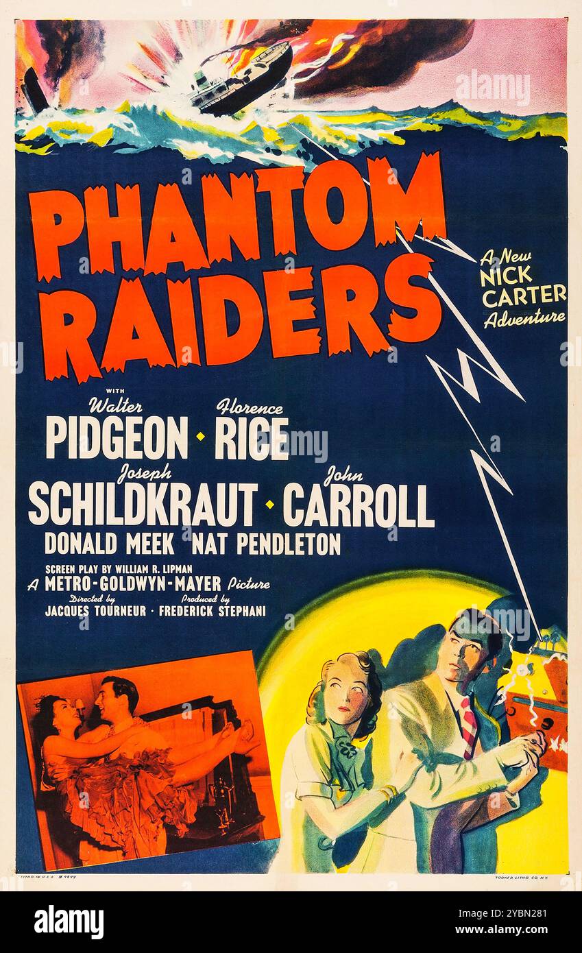 Vintage movie poster for the 1940 film Phantom Raiders - Walter Pidgeon ...