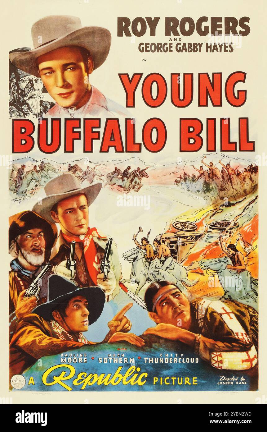 Young Buffalo Bill (Republic, 1940) Western with Roy Rogers and George ...