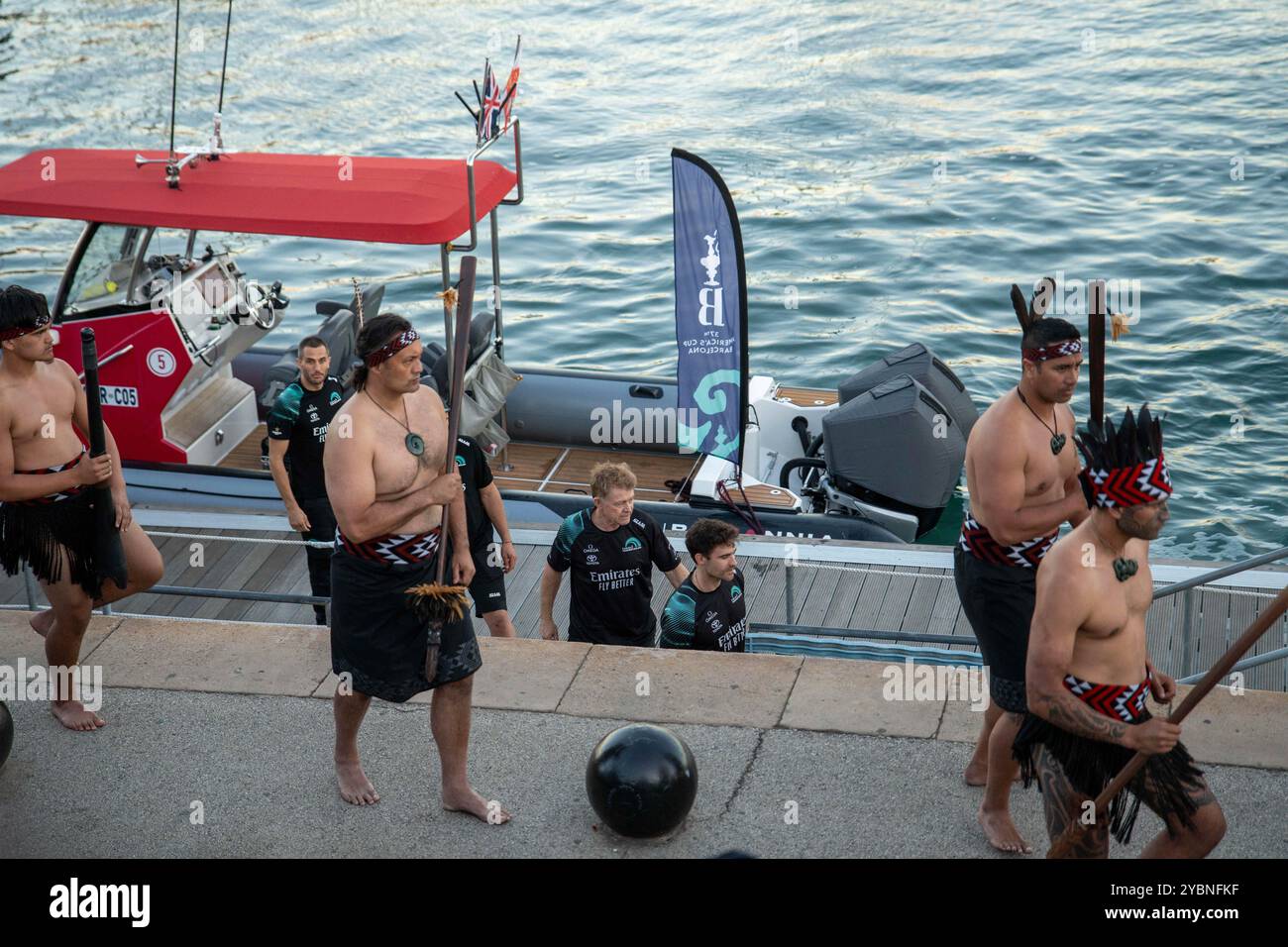 The winners of the America's Cup, Emirates Team New Zealand, receive ...