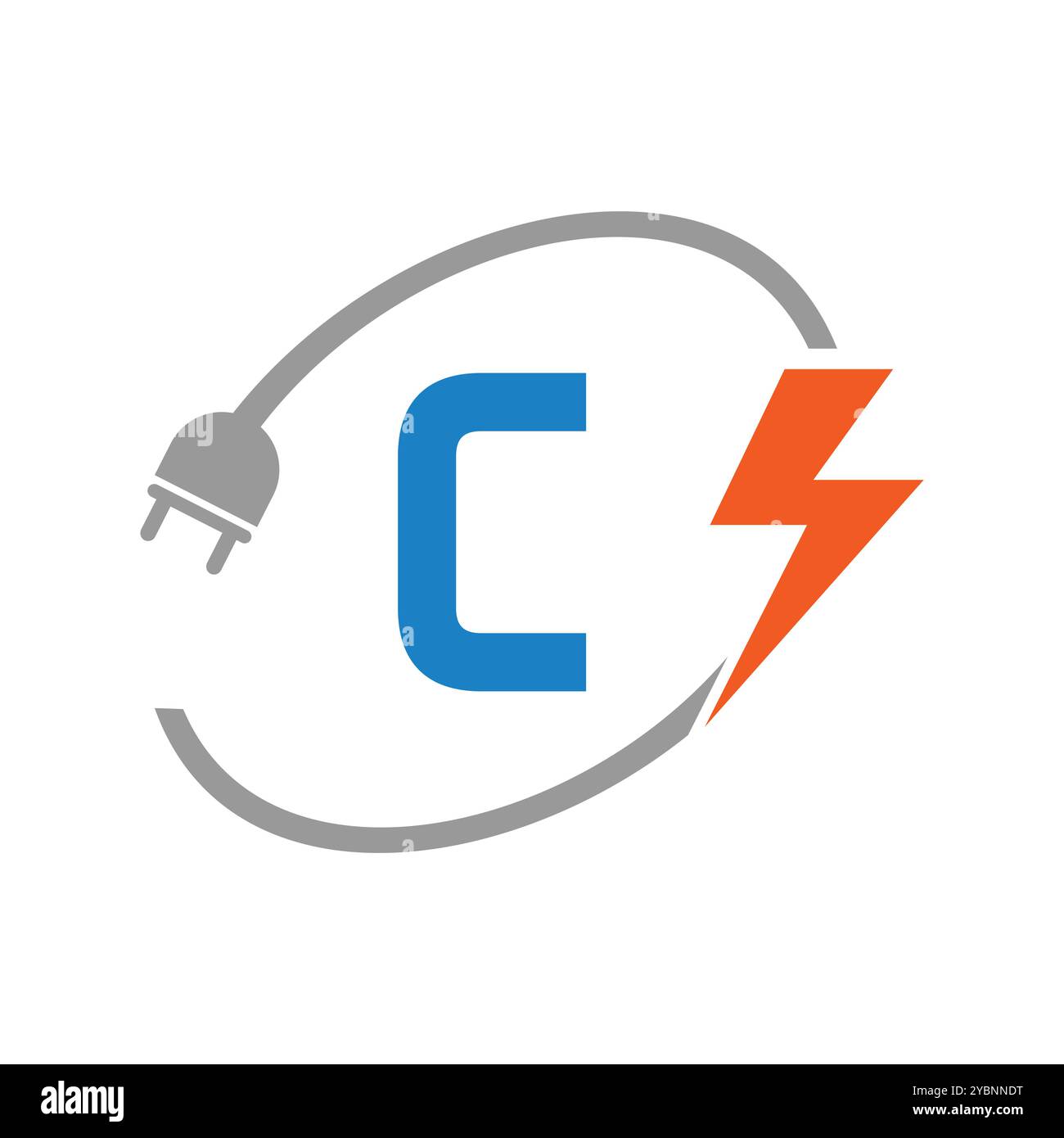 Letter C Electrical Logo Concept With Electric Plug and Power Symbol ...