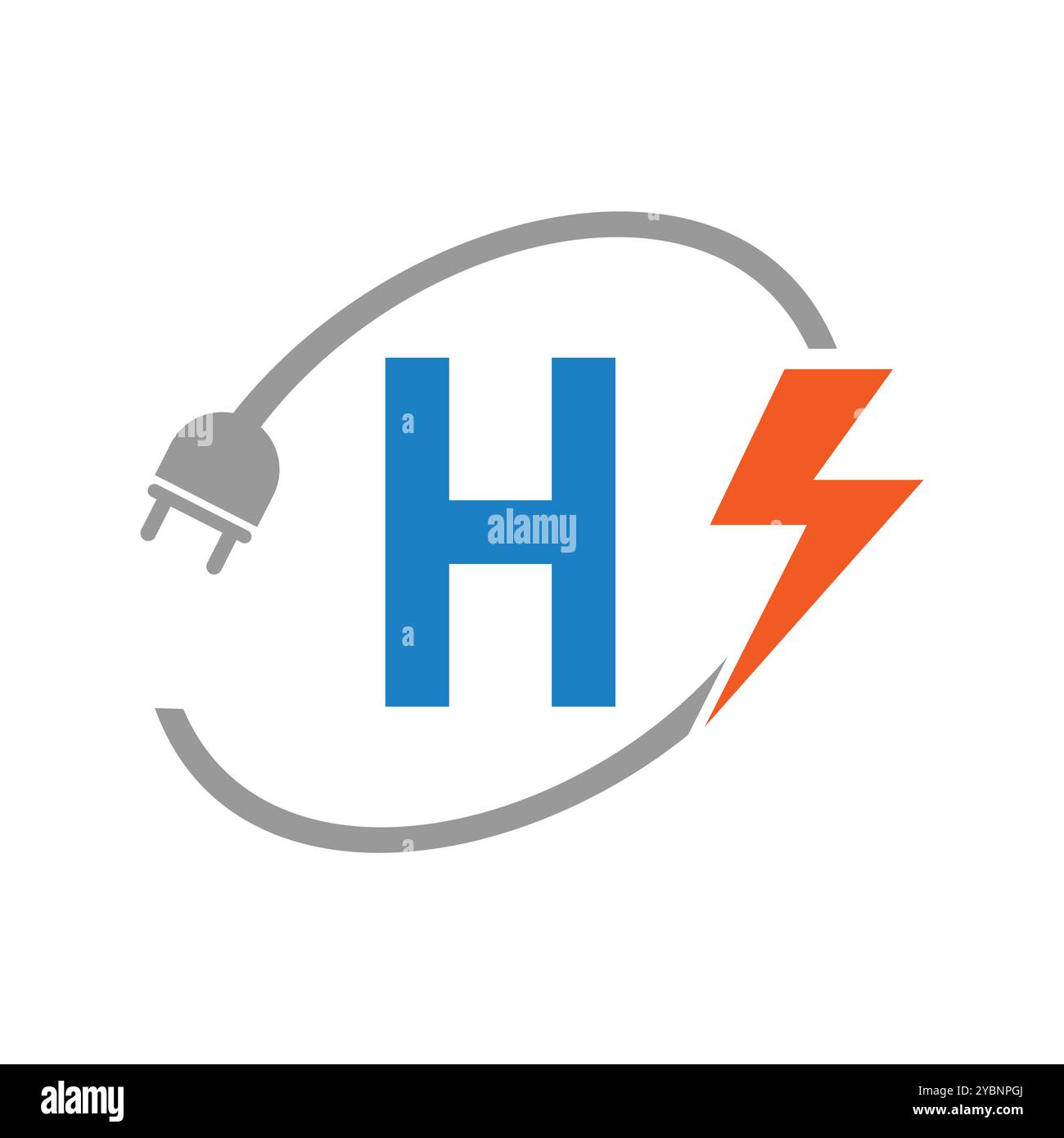 Letter H Electrical Logo Concept With Electric Plug and Power Symbol ...