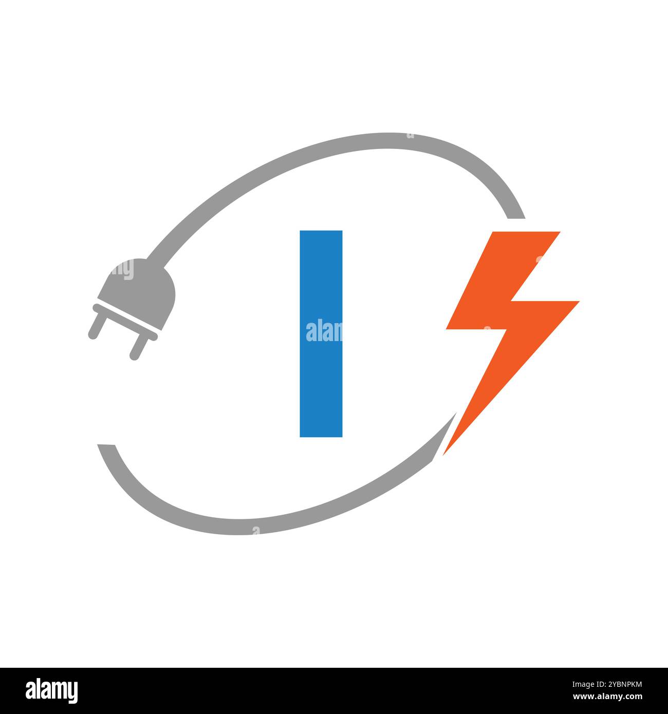 Letter I Electrical Logo Concept With Electric Plug and Power Symbol ...