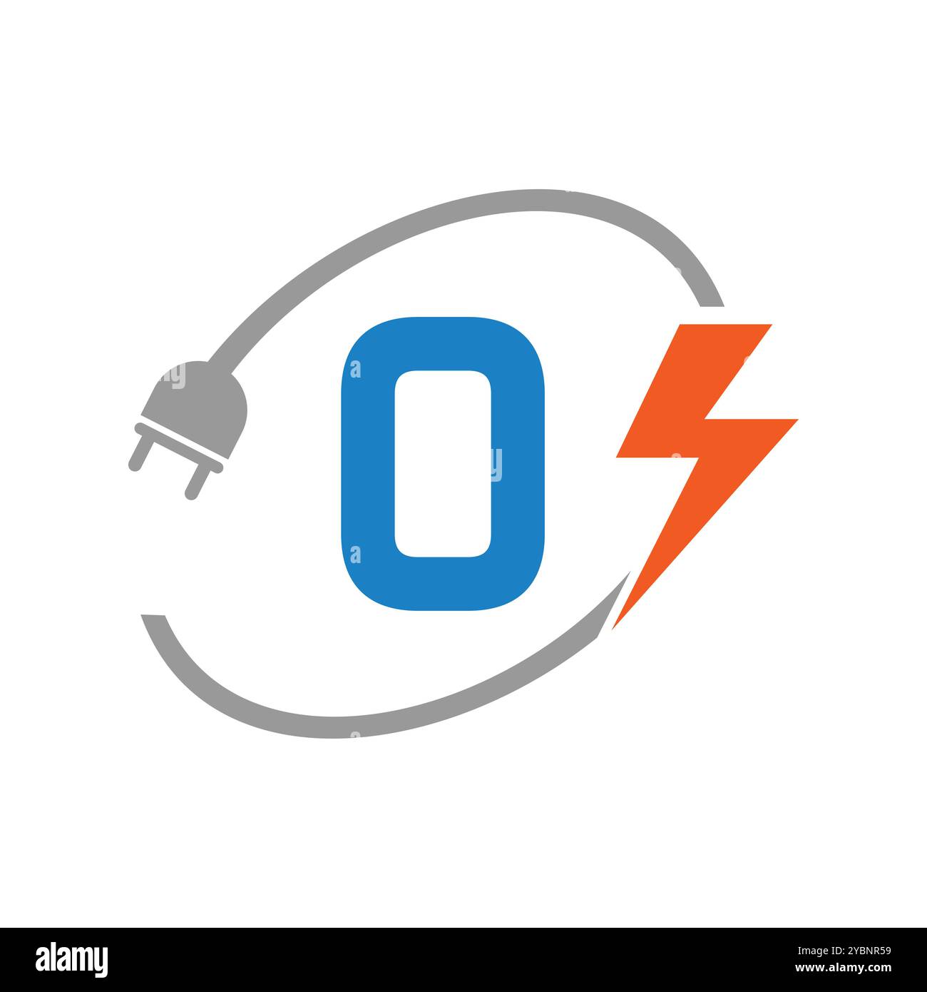 Letter O Electrical Logo Concept With Electric Plug and Power Symbol ...