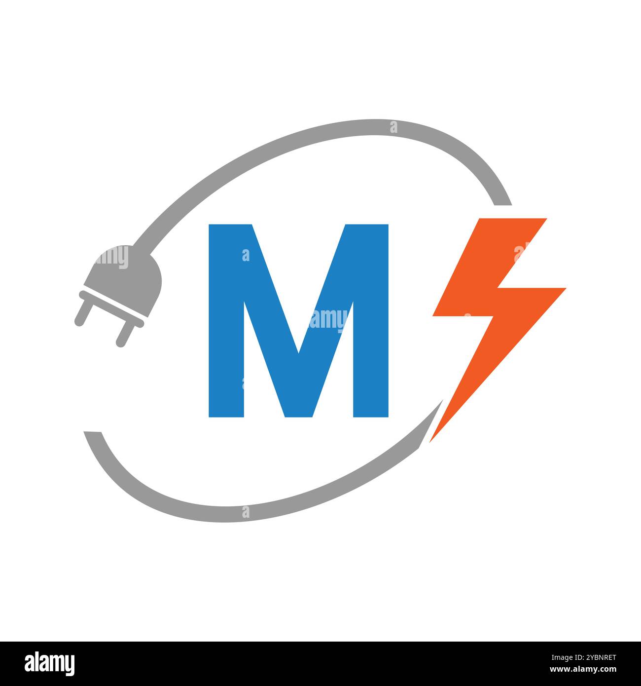 Letter M Electrical Logo Concept With Electric Plug and Power Symbol ...