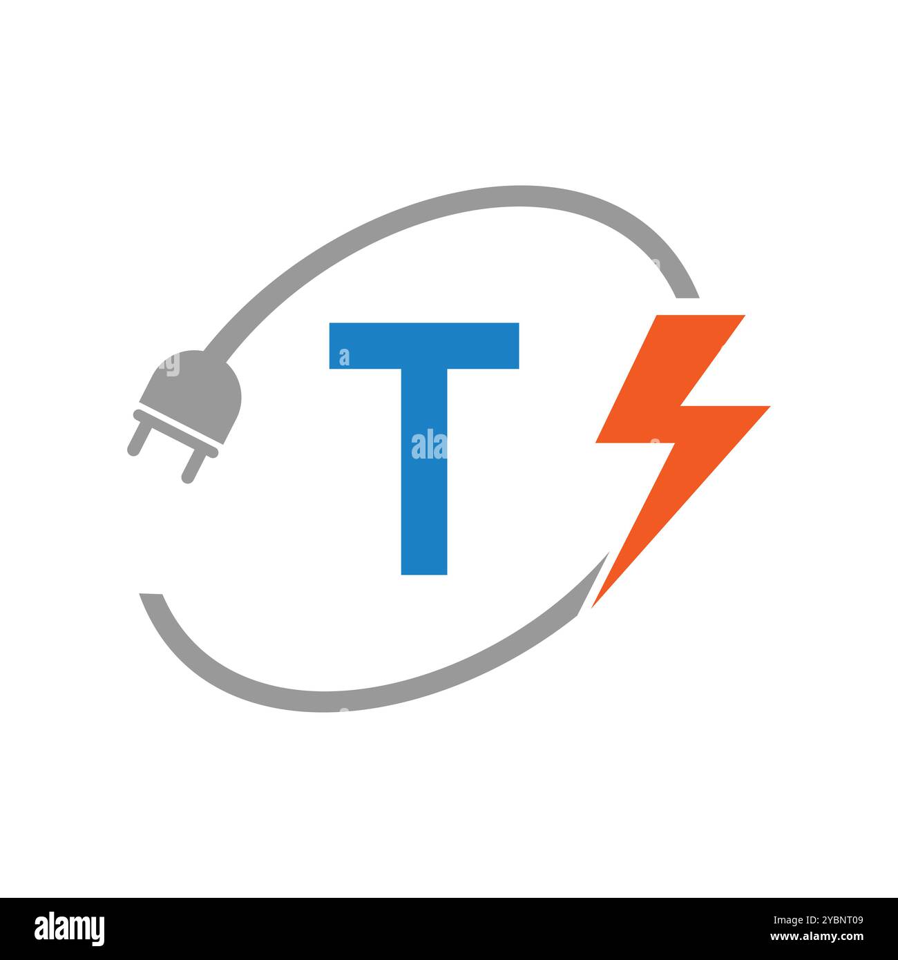 Letter T Electrical Logo Concept With Electric Plug and Power Symbol ...