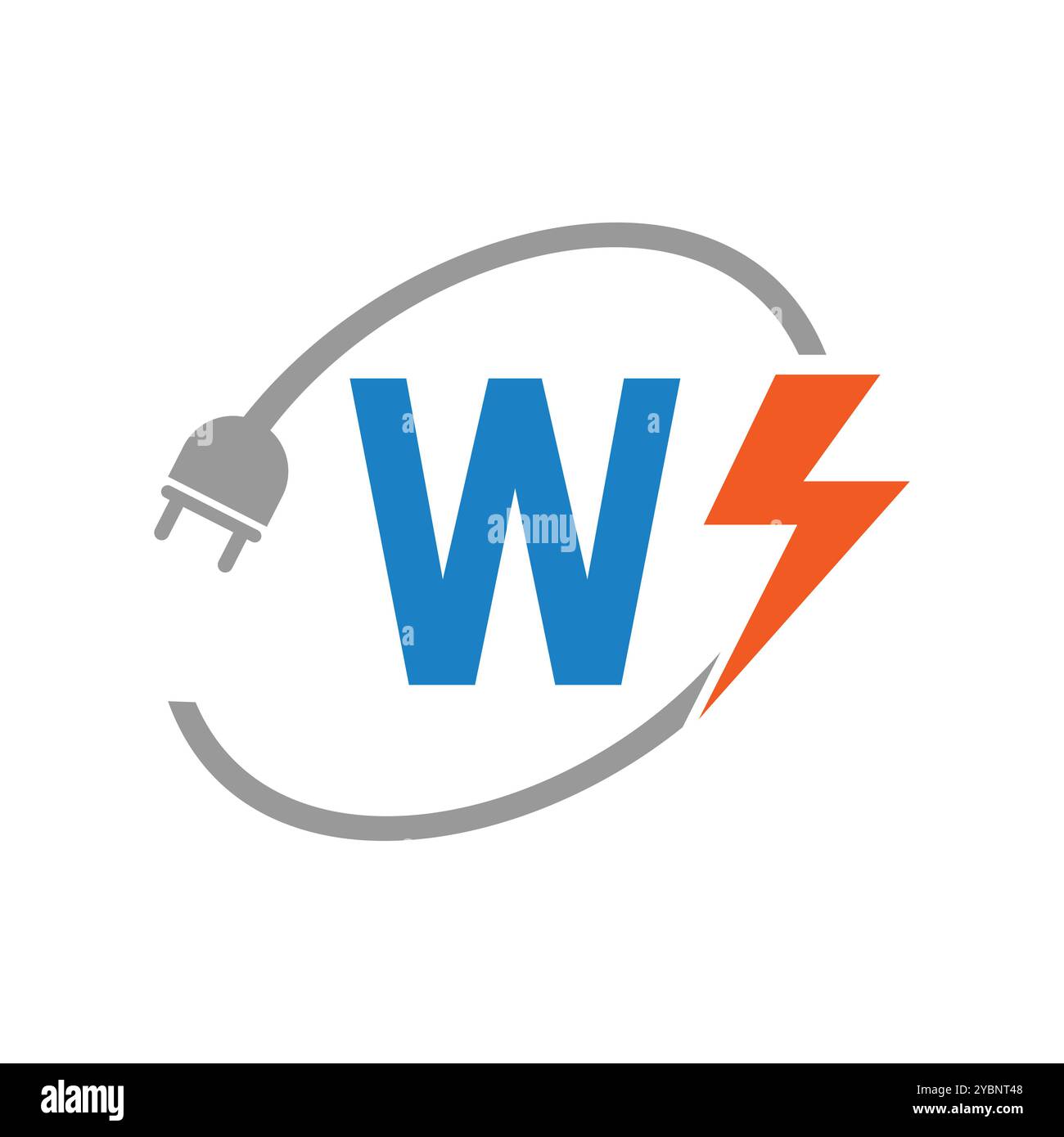 Letter W Electrical Logo Concept With Electric Plug and Power Symbol ...