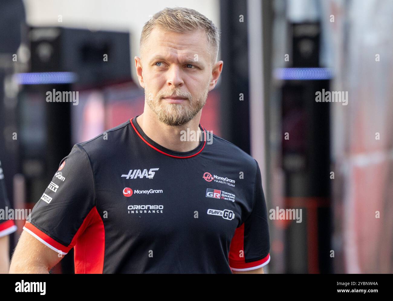 Kevin Magnussen arrives to the paddock during the Formula 1 Pirelli ...