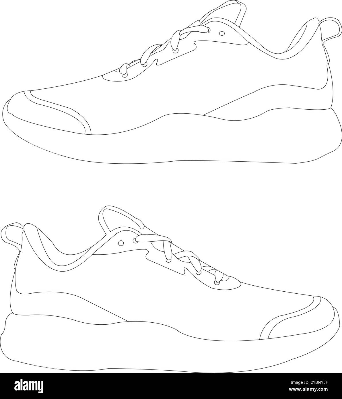 Shoes sneaker outline drawing vector, Sneakers drawn in a sketch style ...
