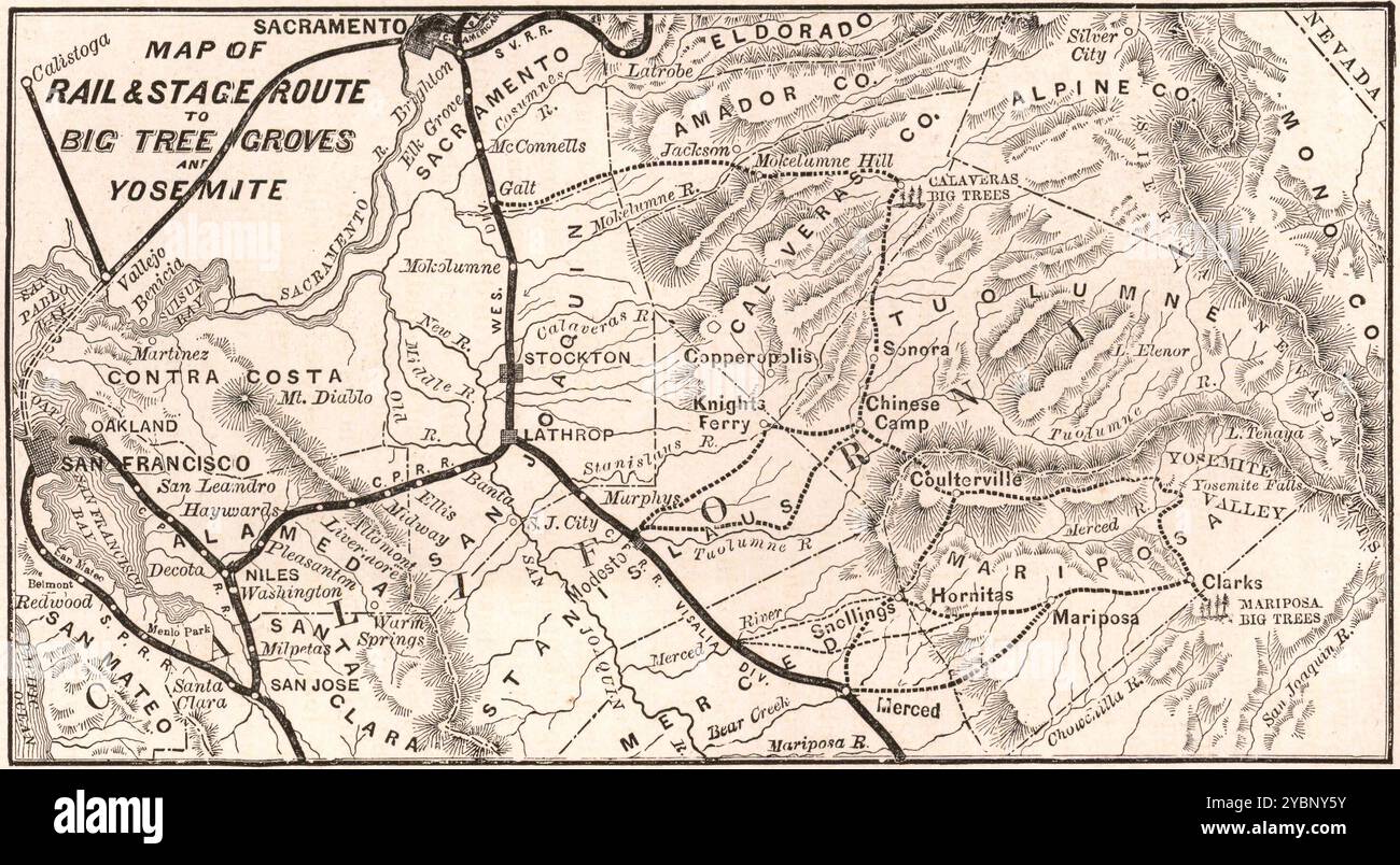 Vintage Detailed Yosemite Maps Digital Download Printable Travel Poster ...