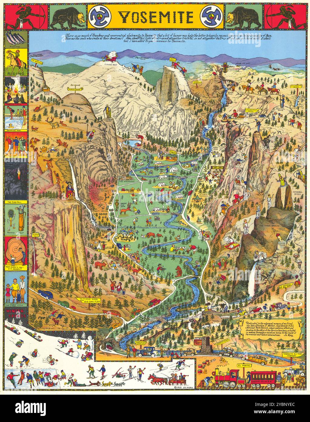 Vintage Detailed Yosemite Maps Digital Download Printable Travel Poster ...