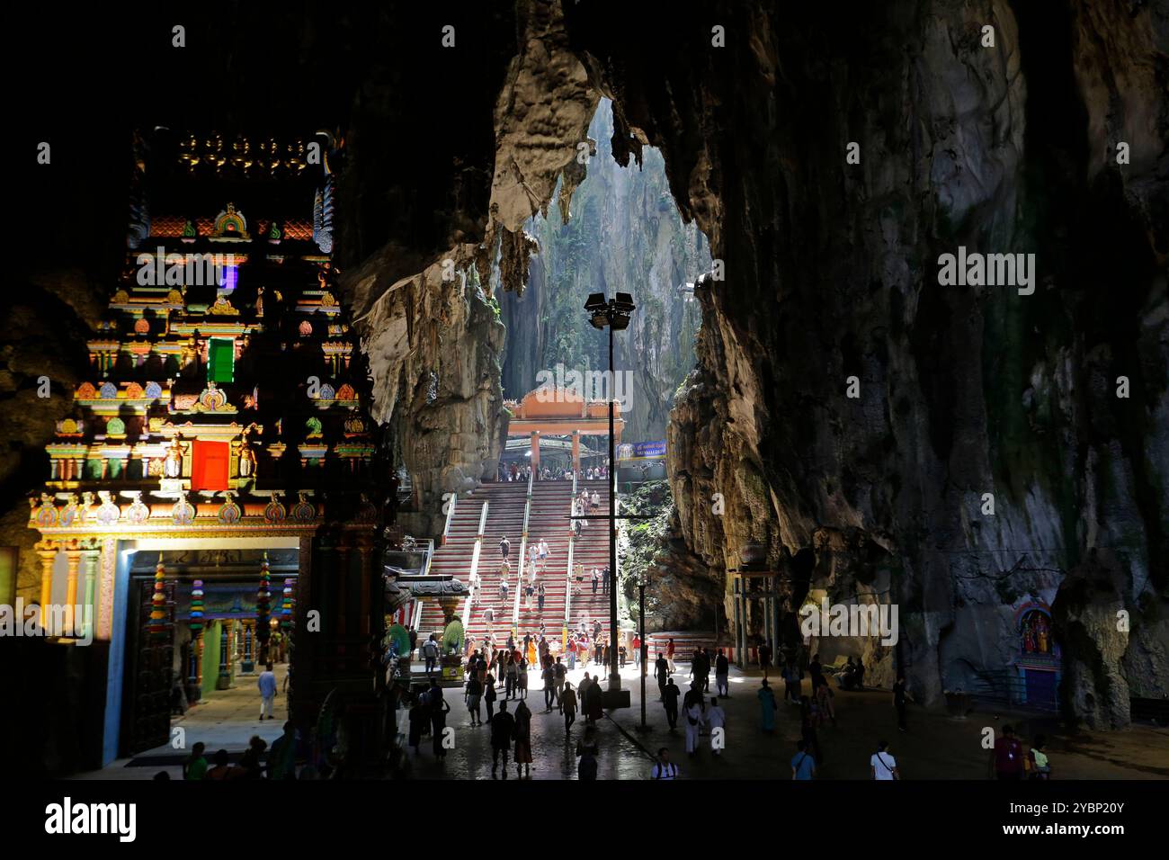 Kuala Lumpur, Malaysia - August 7, 2023: Tourists visit the Batu Caves ...