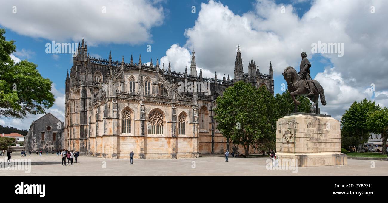 Manueline gothic facade of medieval Santa Maria da Vitoria monastery ...