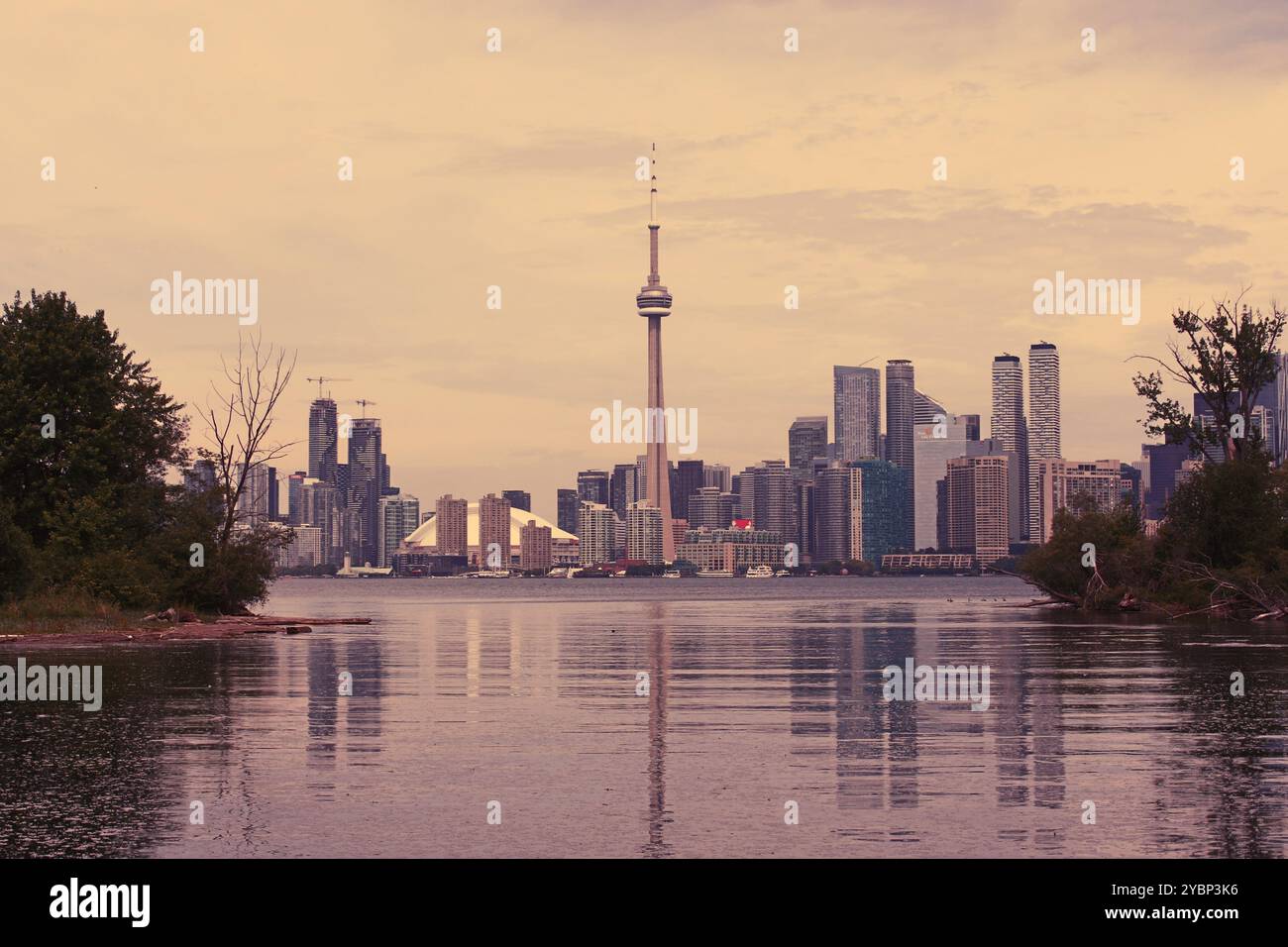 Toronto, ON, Canada - June 13th 2024: View across Lake Ontario from the ...