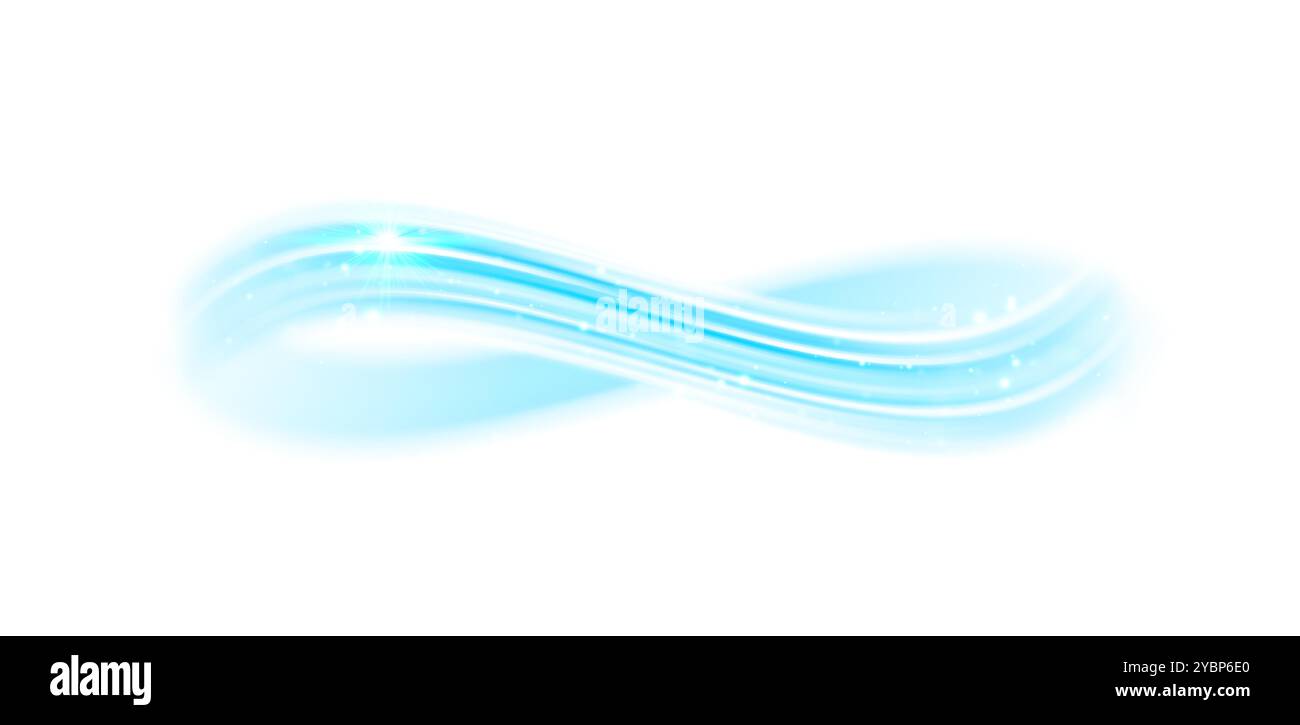Blue Infinity symbol. Air waves. Curved lines on white background ...
