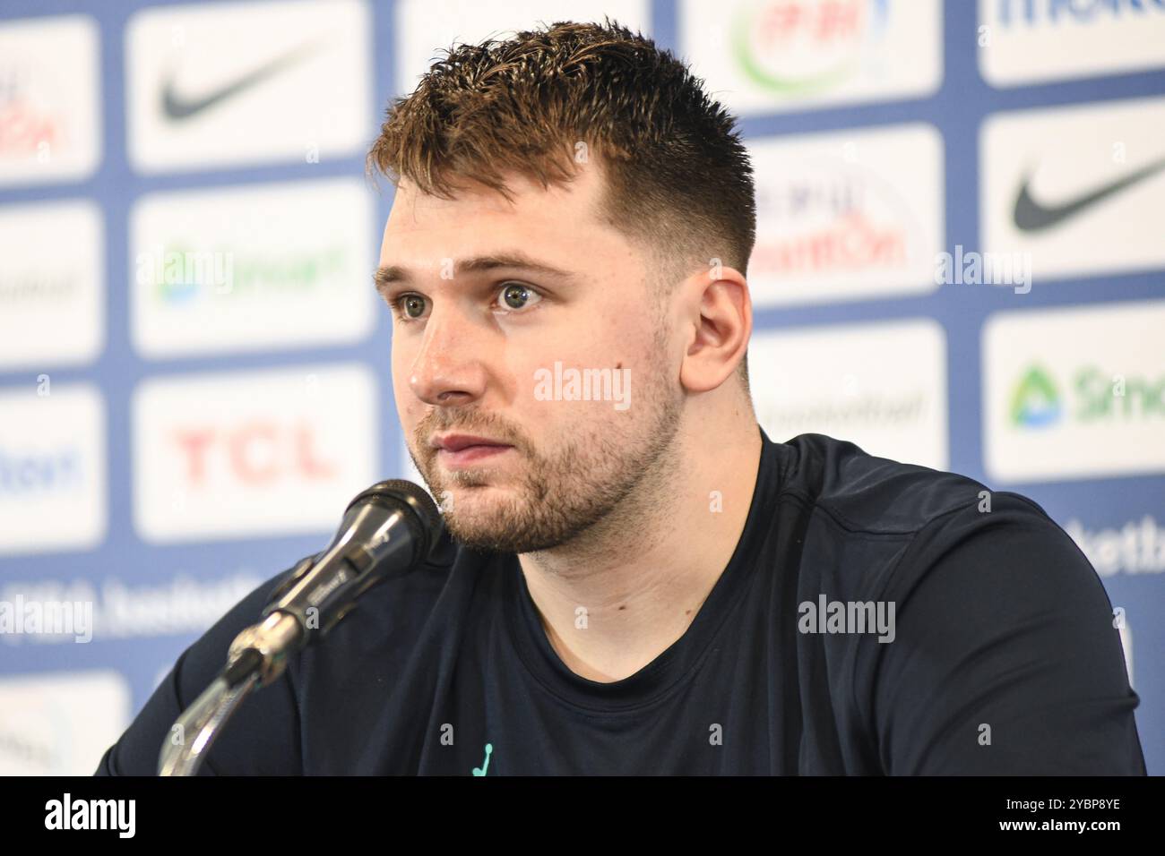 Luka Doncic (Slovenia) press conference. FIBA Olympic Qualifying ...
