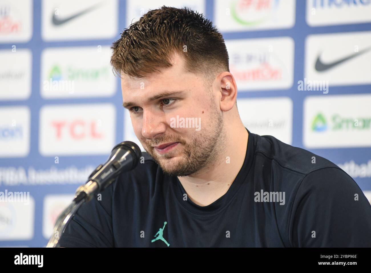 Luka Doncic (Slovenia) press conference. FIBA Olympic Qualifying ...