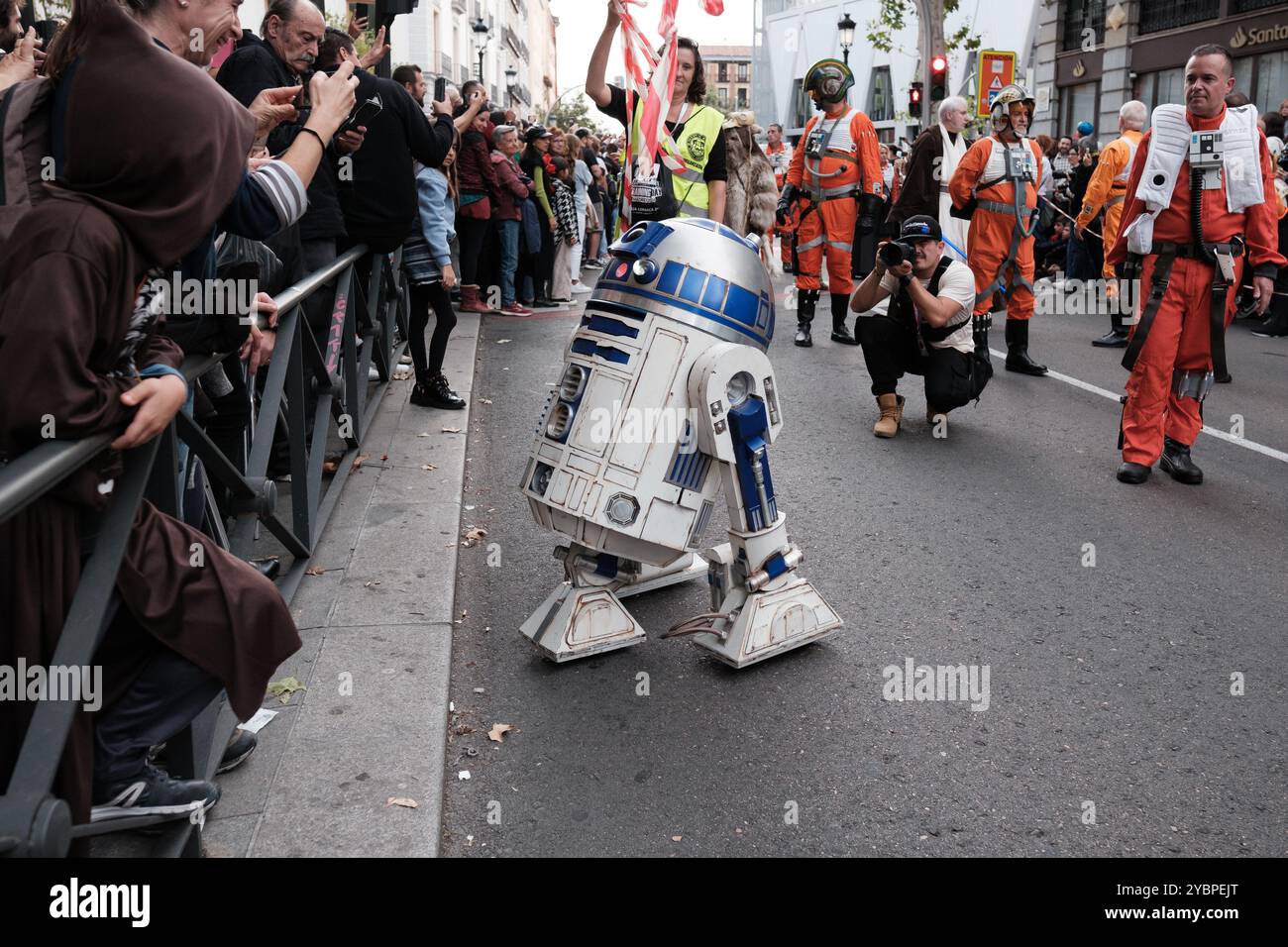 People dressed up during a Star Wars parade in the center of Madrid ...
