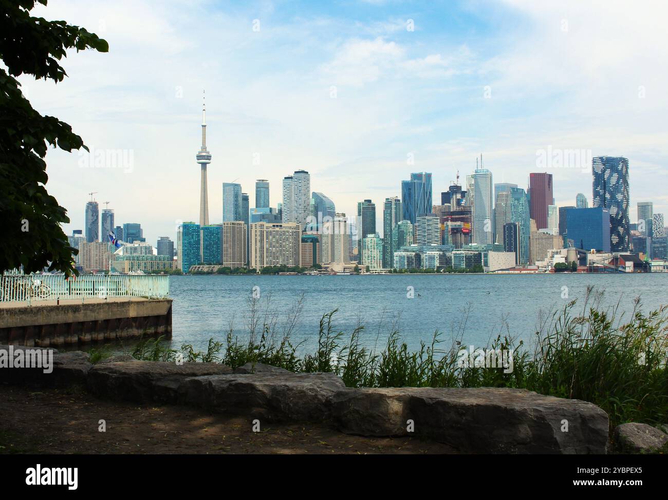Toronto, ON, Canada - June 13th 2024: View across Lake Ontario from the ...