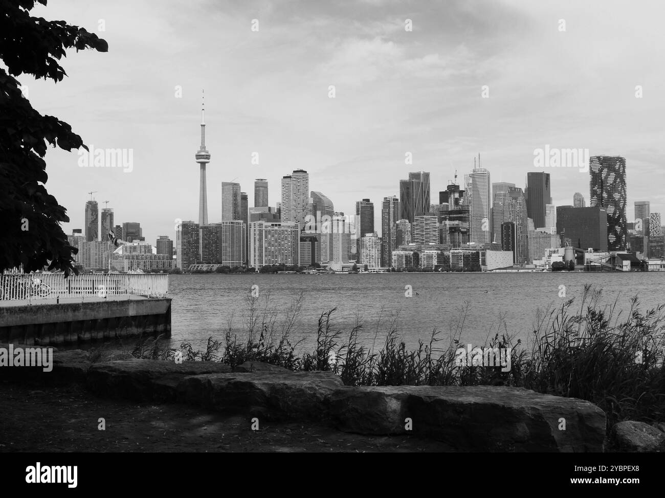 Toronto, ON, Canada - June 13th 2024: View across Lake Ontario from the ...
