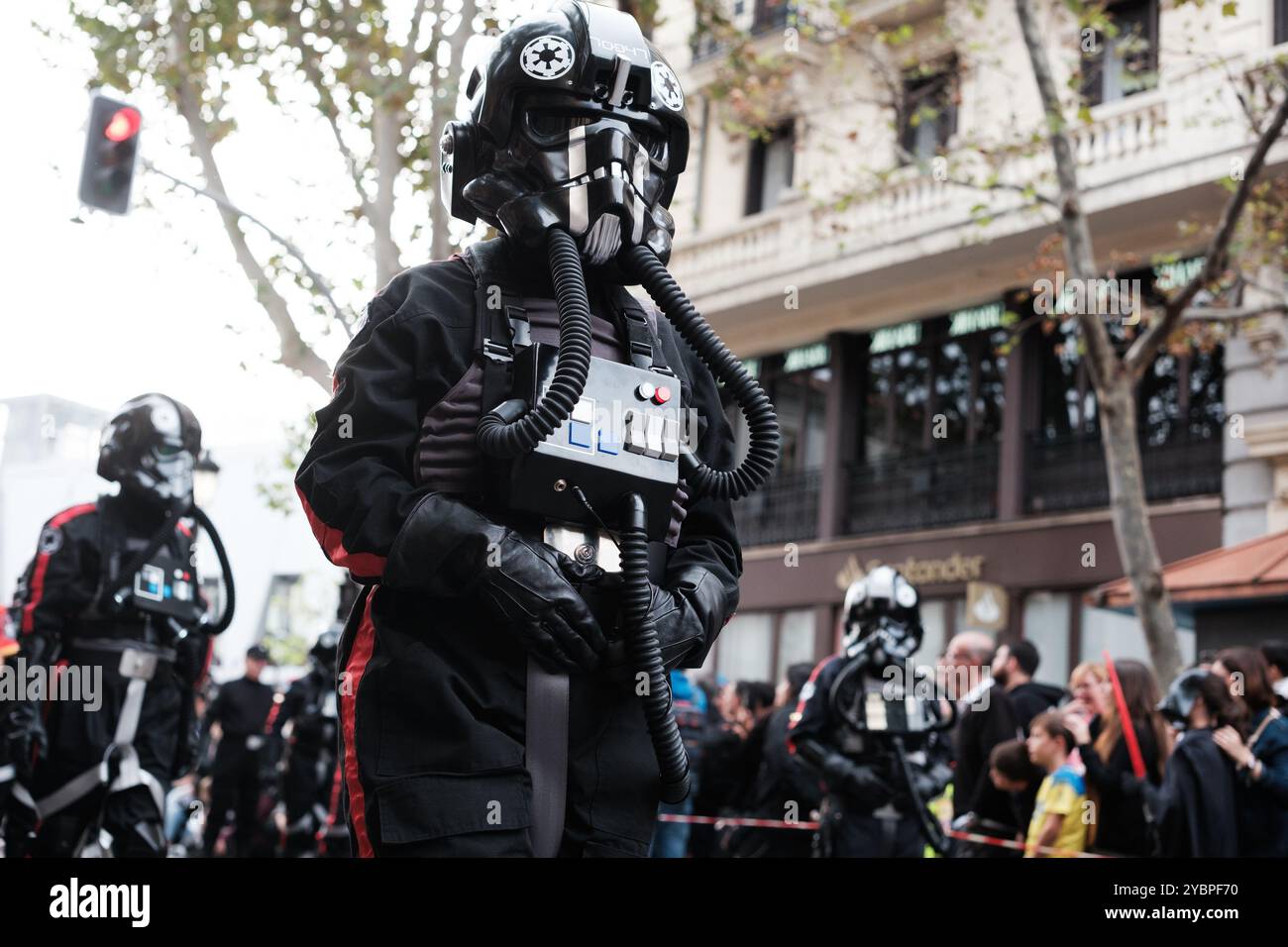 People dressed up during a Star Wars parade in the center of Madrid ...