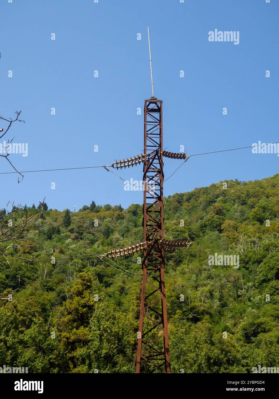 Dusk mountains high voltage tower hi-res stock photography and images ...