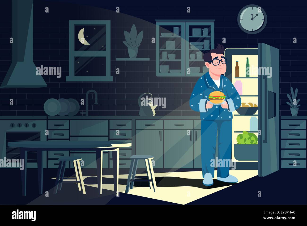 Late open lifestyle Stock Vector Images - Alamy