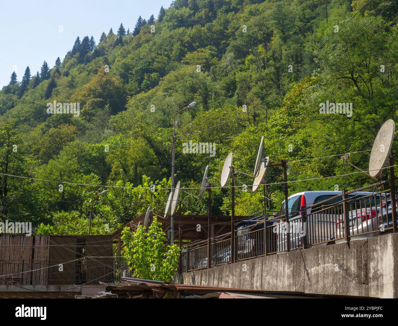 Modern television set with aerial hi-res stock photography and images ...