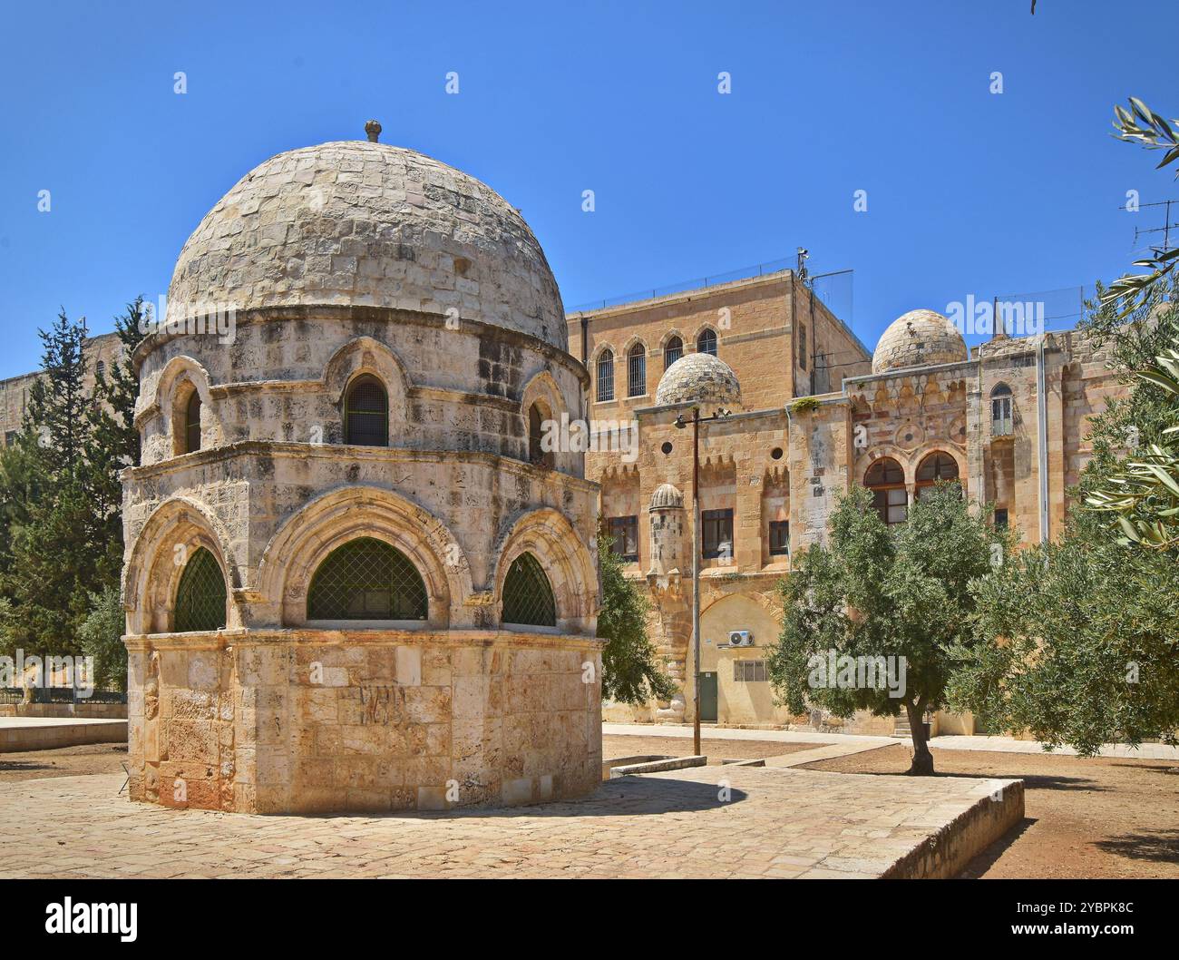 Dome of the Rock Mosque and ancient buildings on the Temple Mount in ...