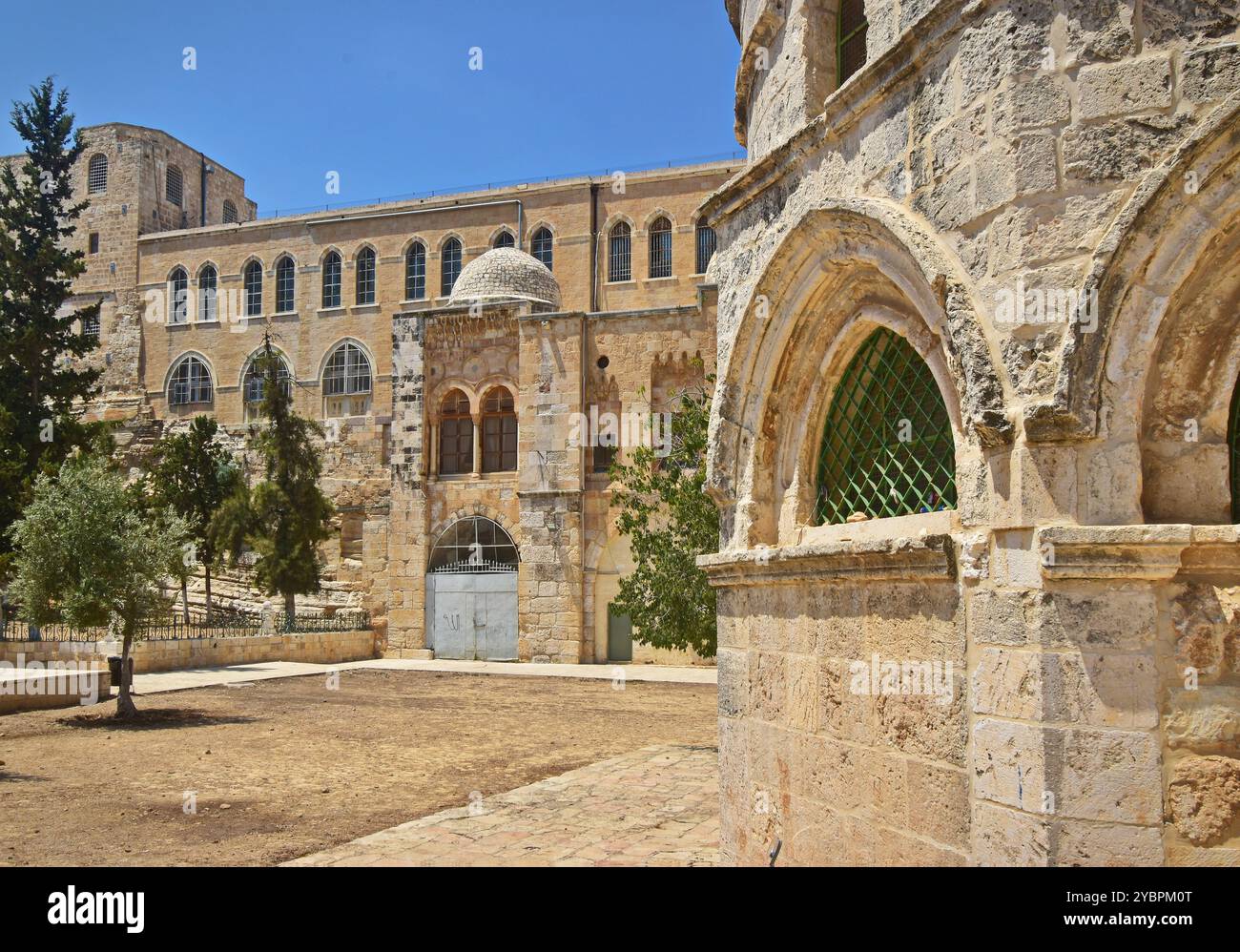 Dome of the Rock Mosque and ancient buildings on the Temple Mount in ...